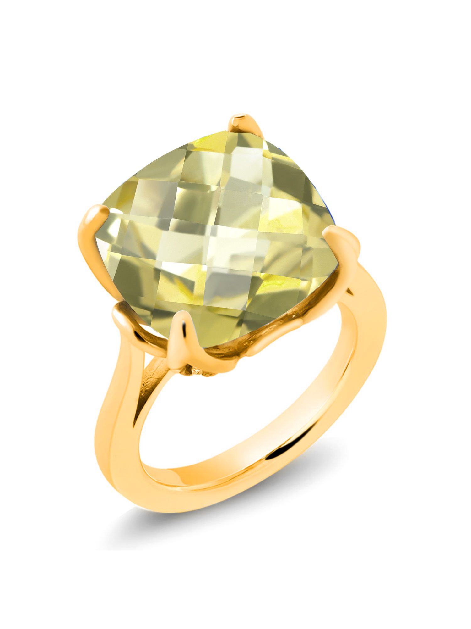 Gem Stone King 18K Yellow Gold Plated Silver Yellow Lemon Quartz and ...