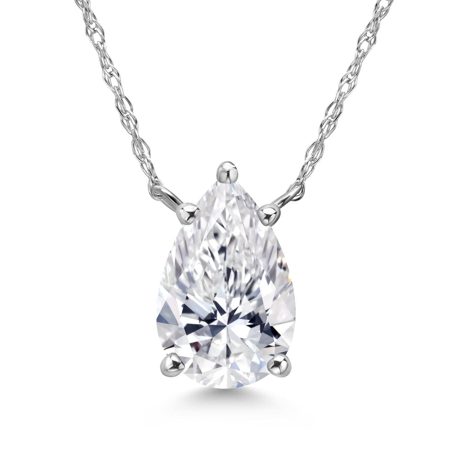 Gem Stone King 1.50 Ct IGI Certified Lab Grown Diamond Pendant Necklace ...