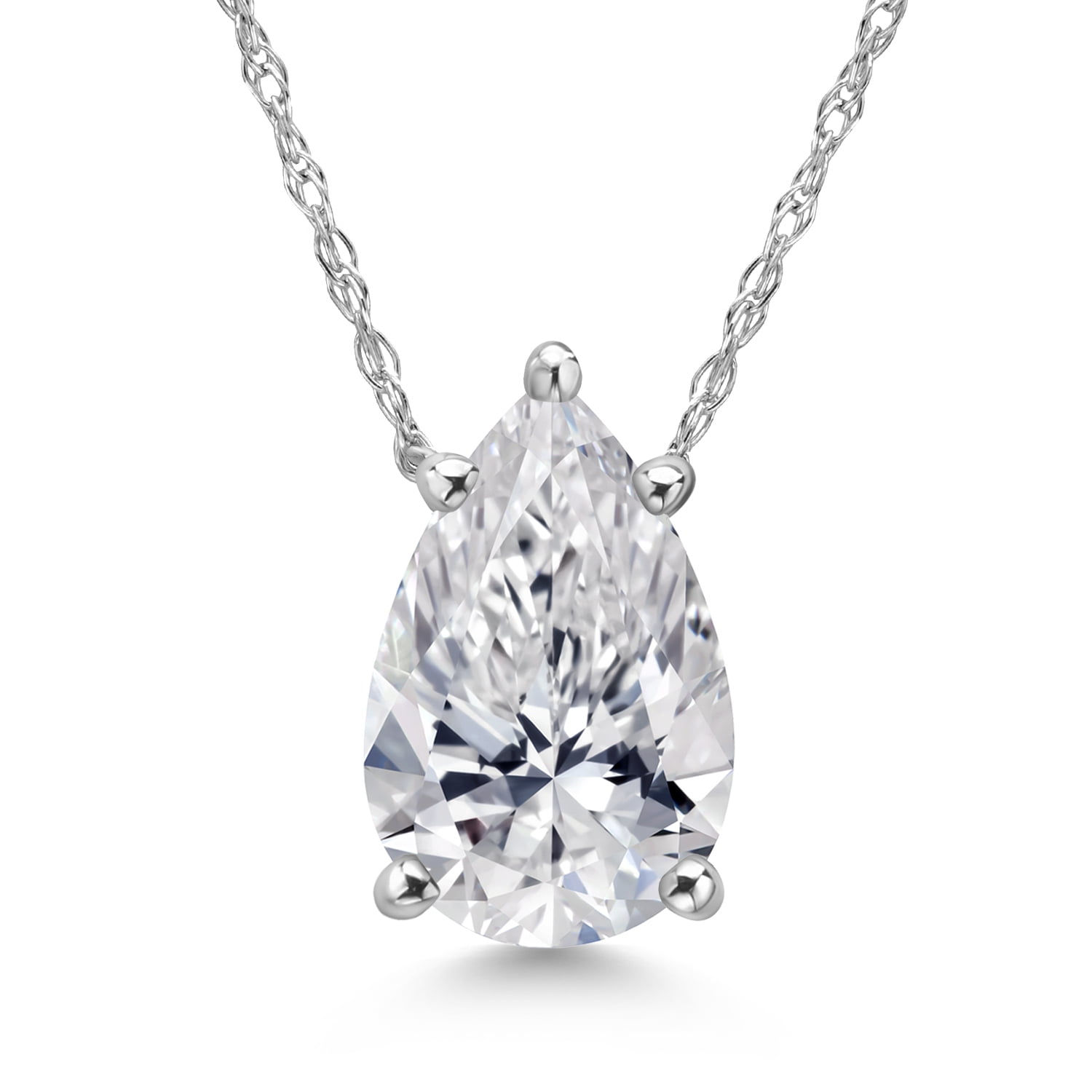 Gem Stone King 2.00 Cttw IGI Certified Lab Grown Diamond in 14K White ...