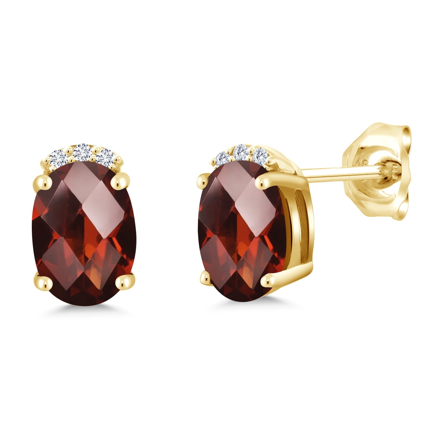 Gem Stone King 2.06 Ct Oval Checkerboard Red Garnet E-F Lab Grown ...