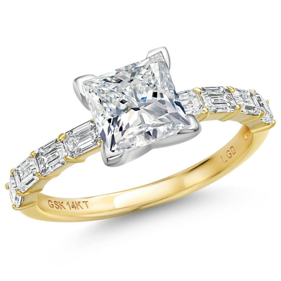 Gem Stone King 2.22 Cttw IGI Certified Lab Grown Diamond in 14K Two ...