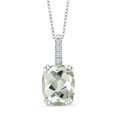 Gem Stone King 2.66 Ct Green Prasiolite White Diamond 925 Sterling ...