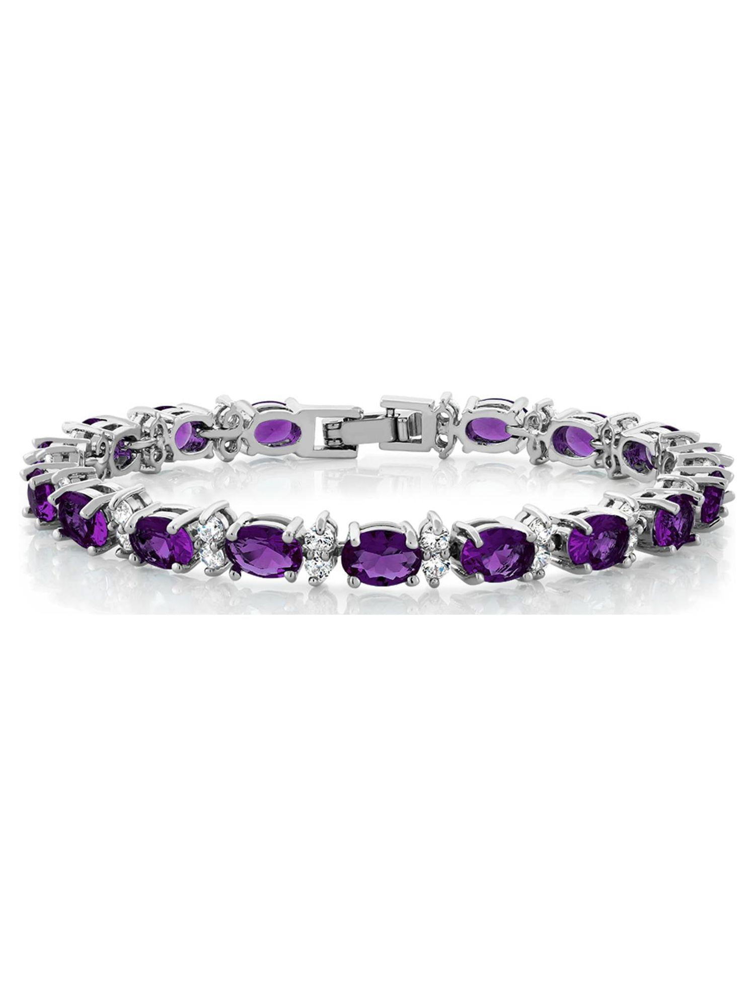 Gem Stone King 20.00 Ct Oval and Round Purple Color Cubic Zirconias CZ ...