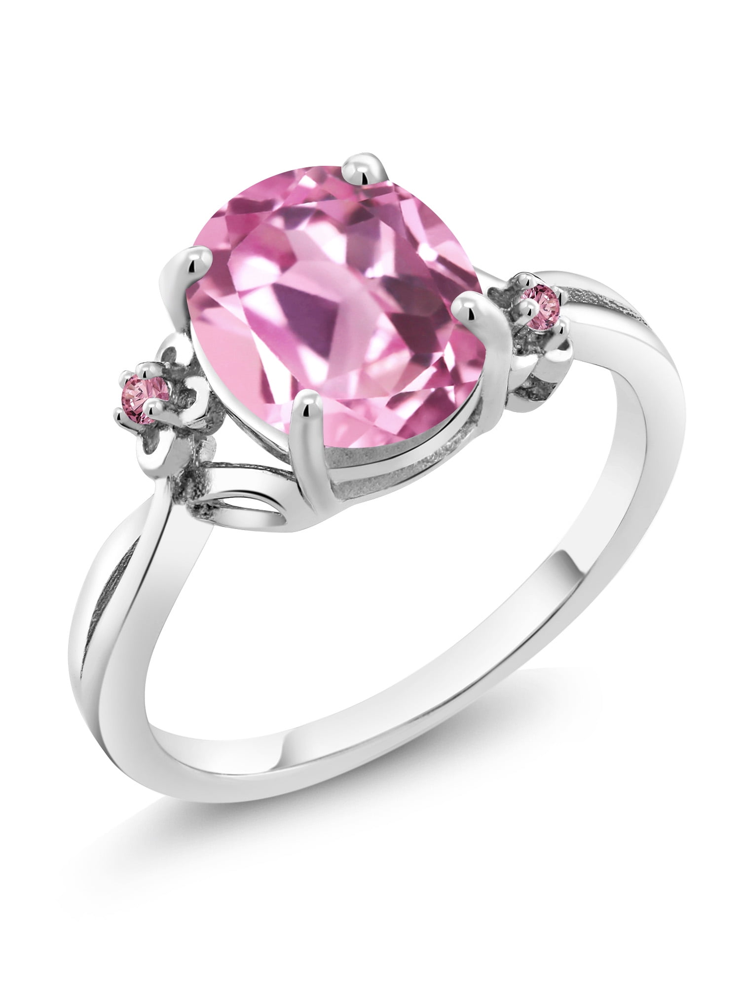 Gem Stone King 3.08 Ct Light Pink Created Sapphire Pink Lab Grown ...