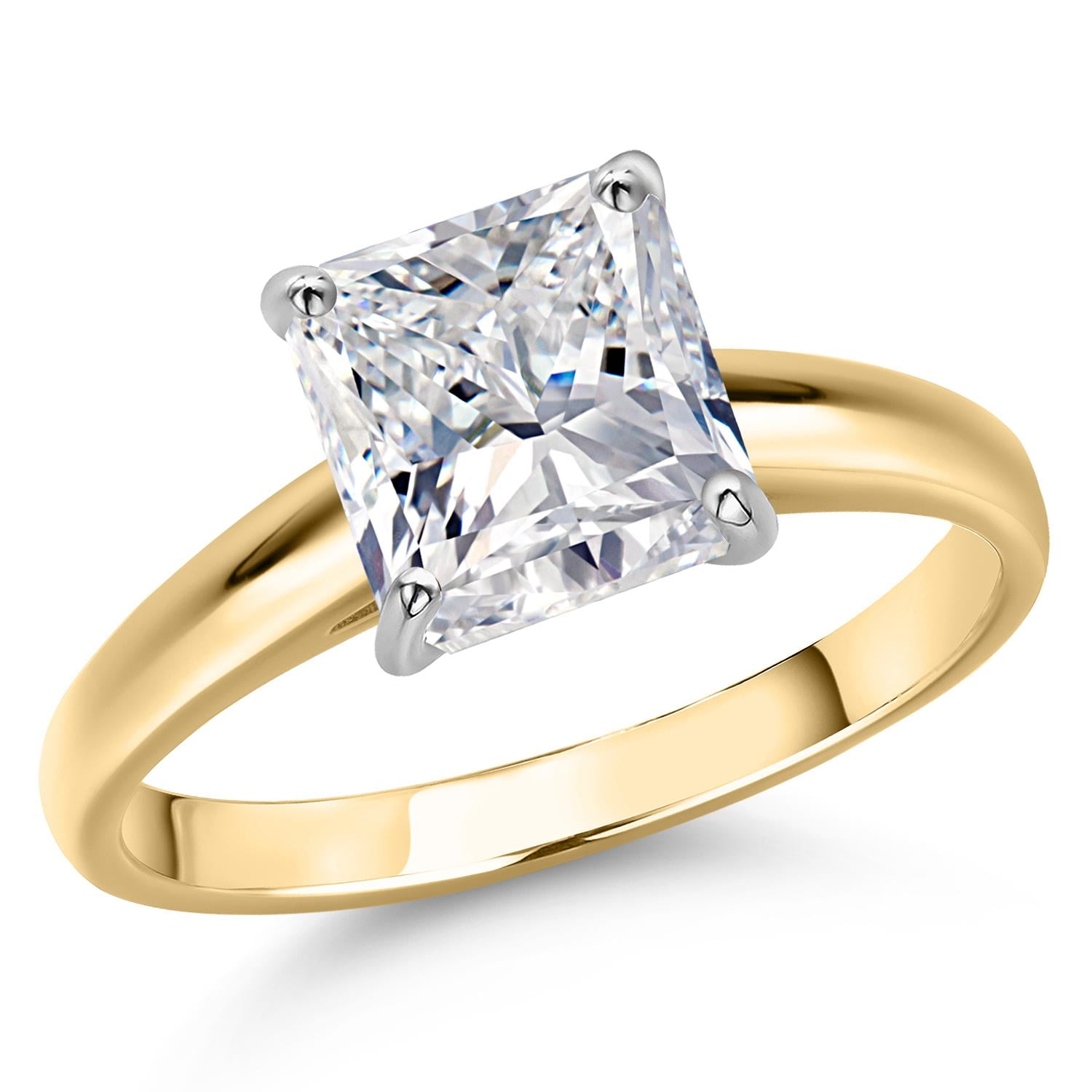 Gem Stone King 4.00 Cttw IGI Certified Lab Grown Diamond in 14K Two ...