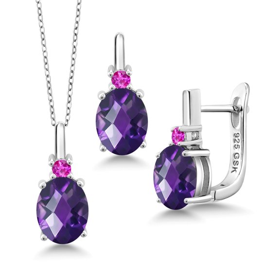 Gem Stone King 6.43 Ct Oval Red Garnet 925 Sterling Silver Pendant and ...