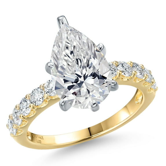 Gem Stone King 4.70 Cttw IGI Certified Lab Grown Diamond in 14K Two ...