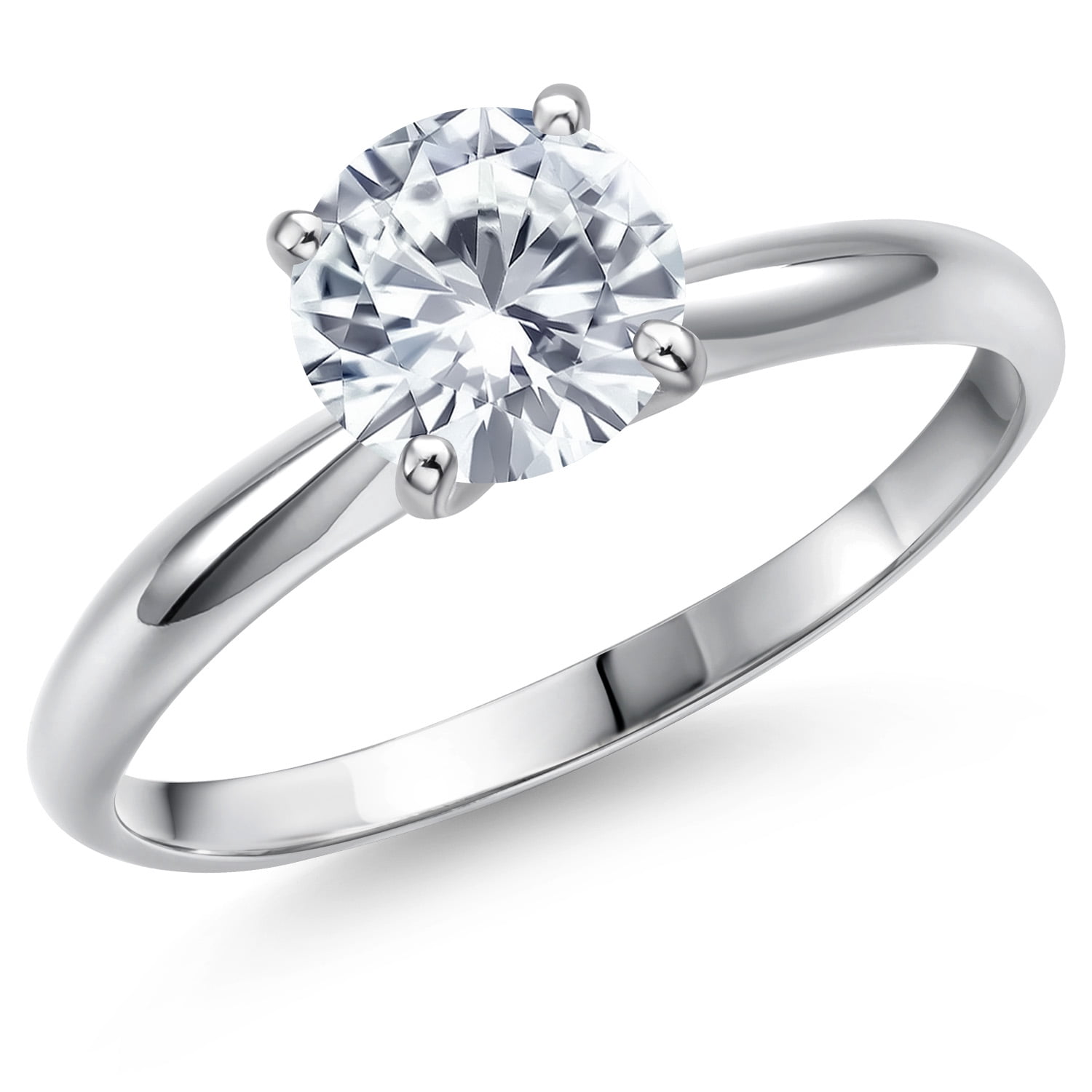 Gem Stone King 900 Platinum Moissanite and Engagement Ring for Women ...