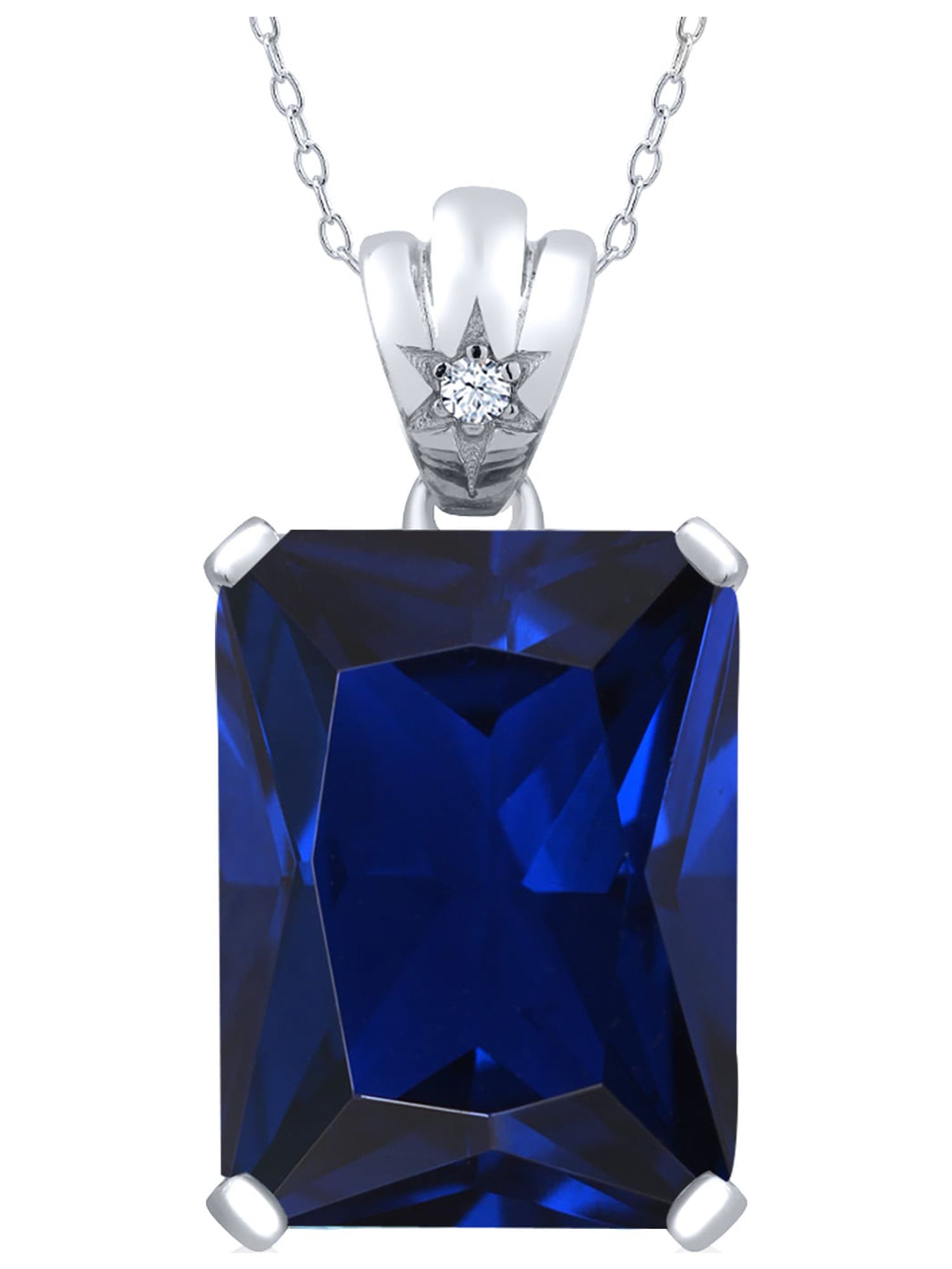 Gem Stone King 925 Sterling Silver London Blue Topaz Pendant Necklace ...