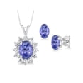 Gem Stone King 2.30 Ct Oval Blue Tanzanite 925 Sterling Silver Pendant ...