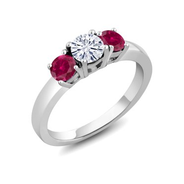 Created Ruby Sterling Silver Single-Stone Ring - Walmart.com