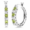 Gem Stone King 925 Sterling Silver Green Peridot and White Diamond ...