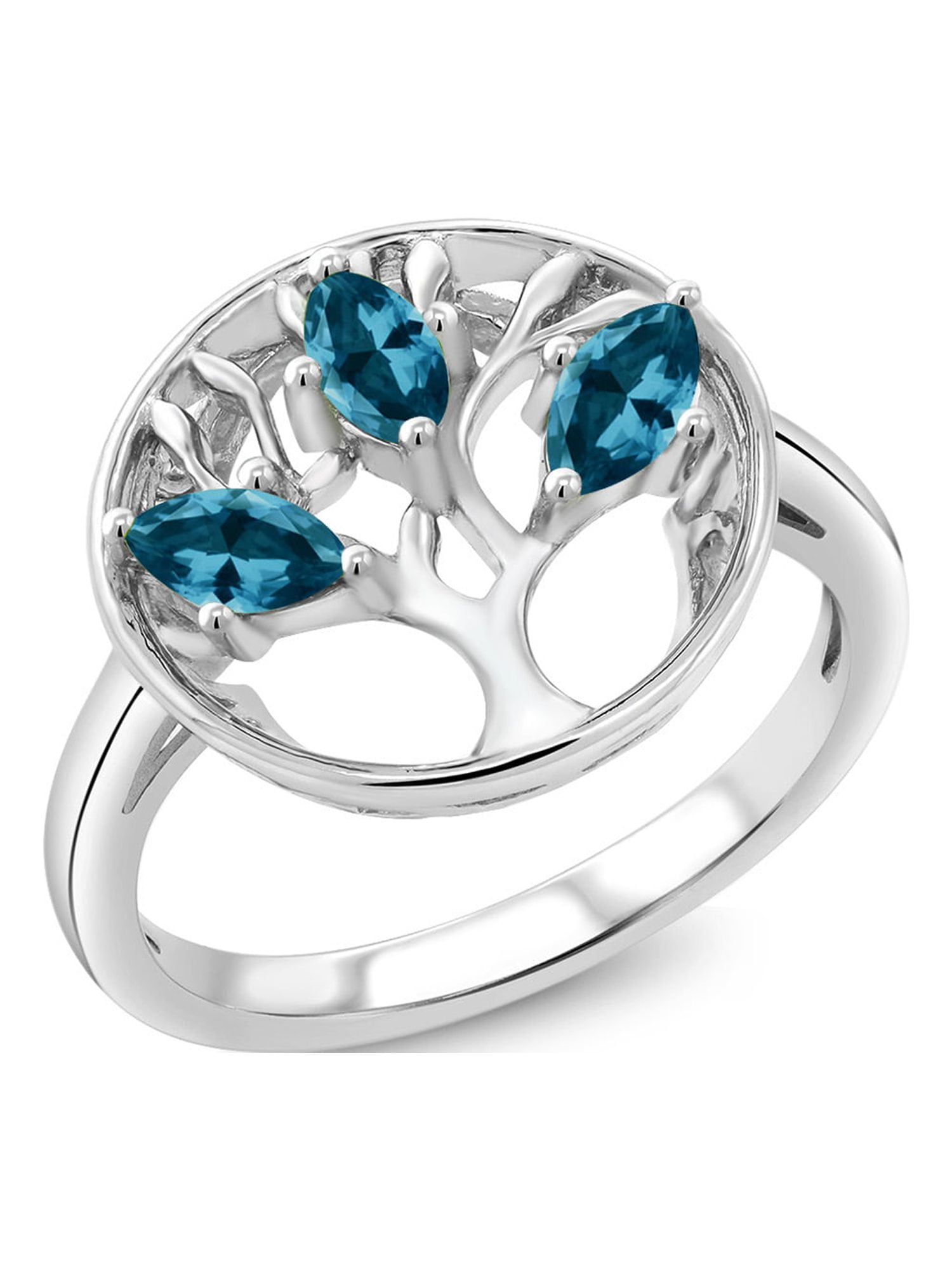 Gem Stone King 925 Sterling Silver London Blue Topaz Family Tree of ...