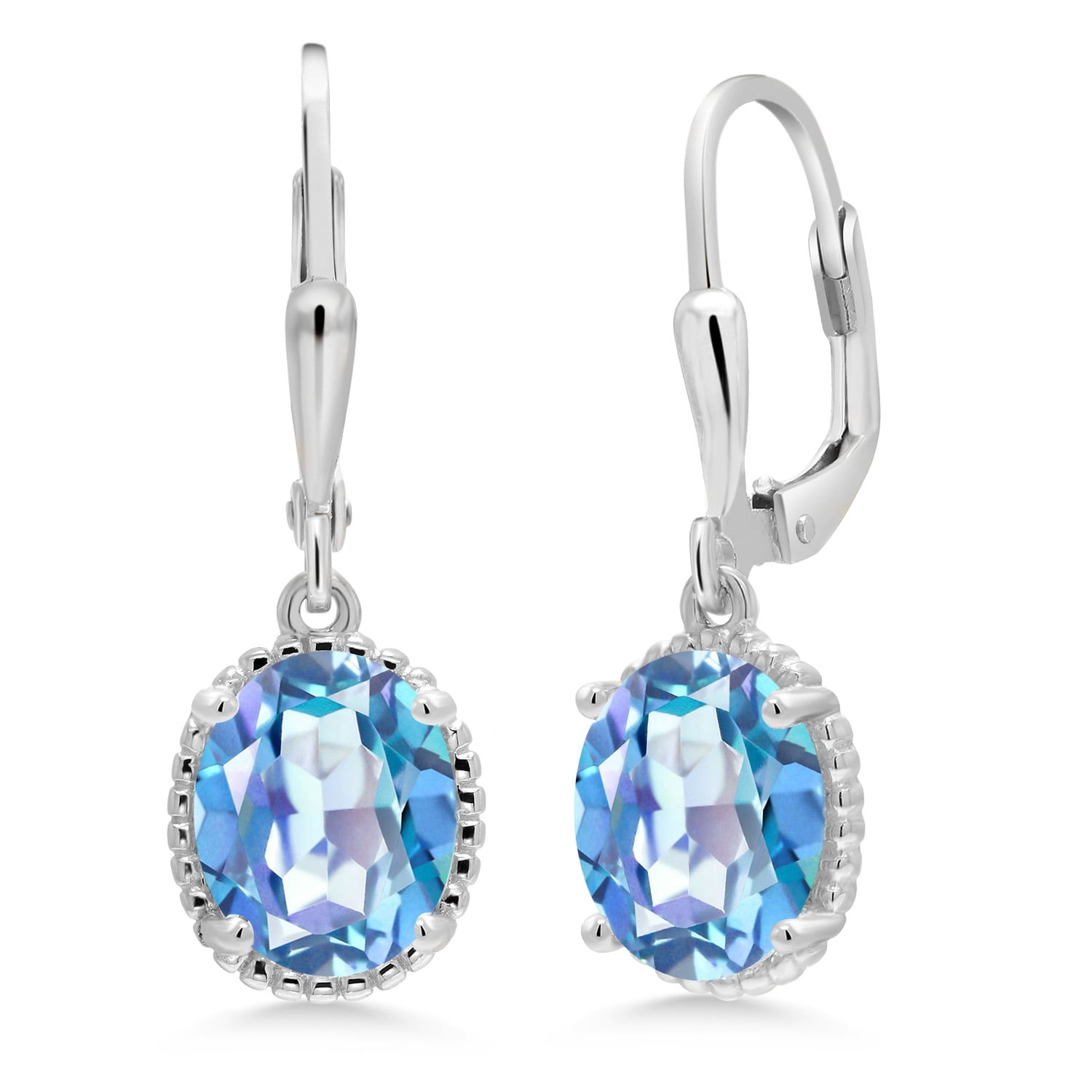 Gem Stone King 925 Sterling Silver Millennium Blue Mystic Quartz ...