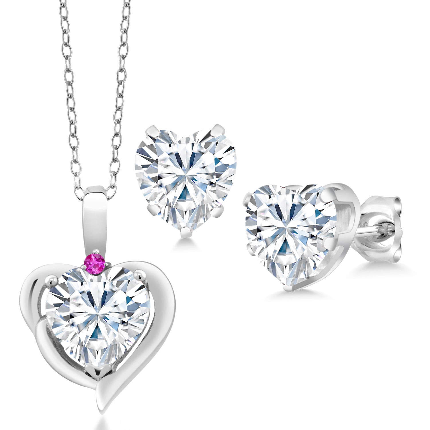 Gem Stone King 925 Sterling Silver Pendant and Earrings Jewelry Set ...
