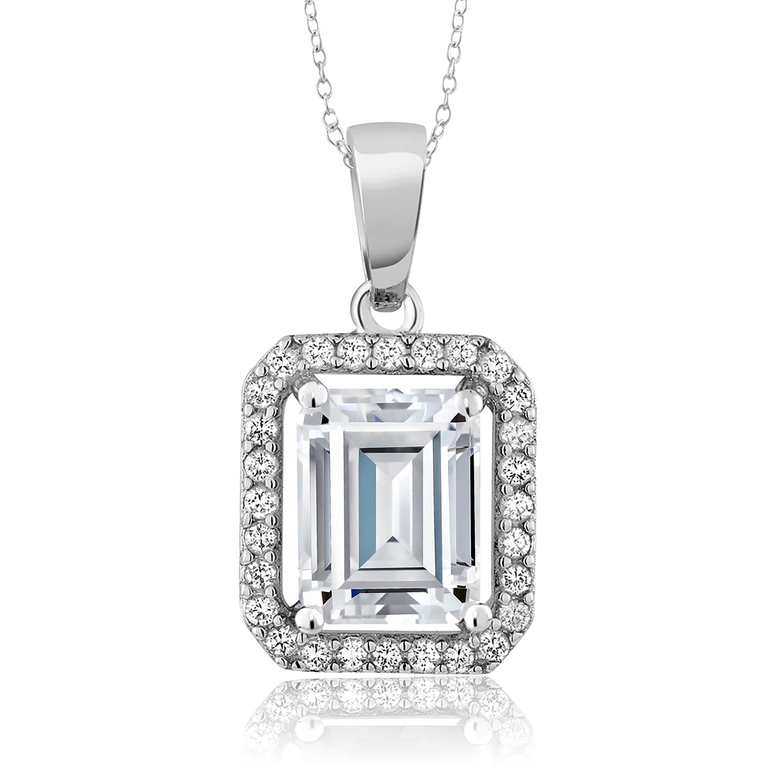 Gem Stone King 925 Sterling Silver Pendant with Chain Set with ...