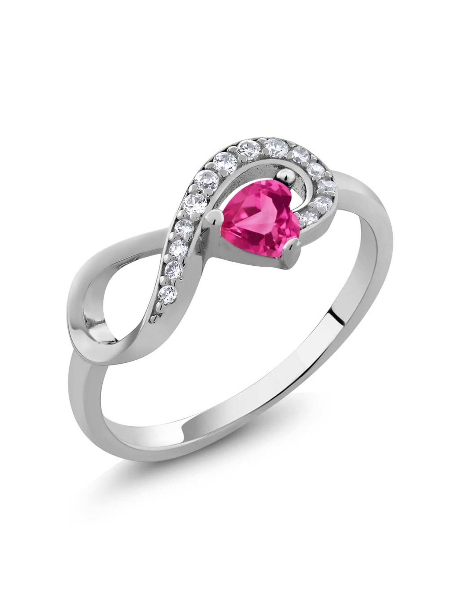 Gem Stone King 925 Sterling Silver Pink Mystic Topaz Infinity Ring For ...