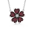 Gem Stone King 925 Sterling Silver Red Rhodolite Garnet and White Lab ... Gem Stone King 925 Sterling Silver Red Rhodolite Garnet and White Lab ...