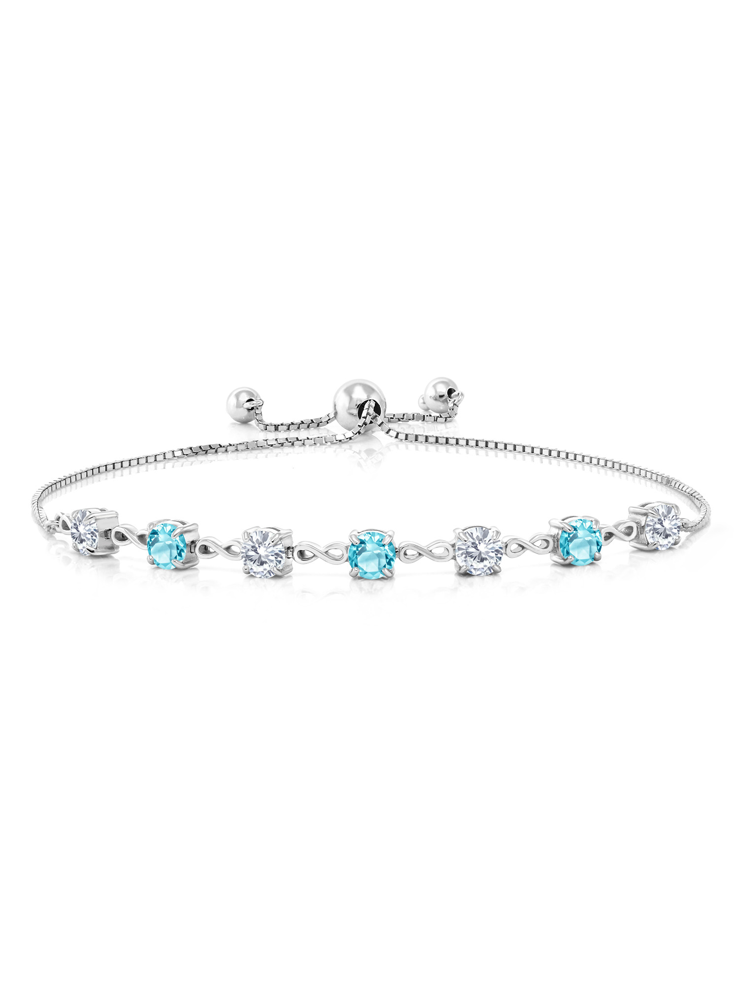 Gem Stone King 925 Sterling Silver Round White Moissanite and Swiss ...