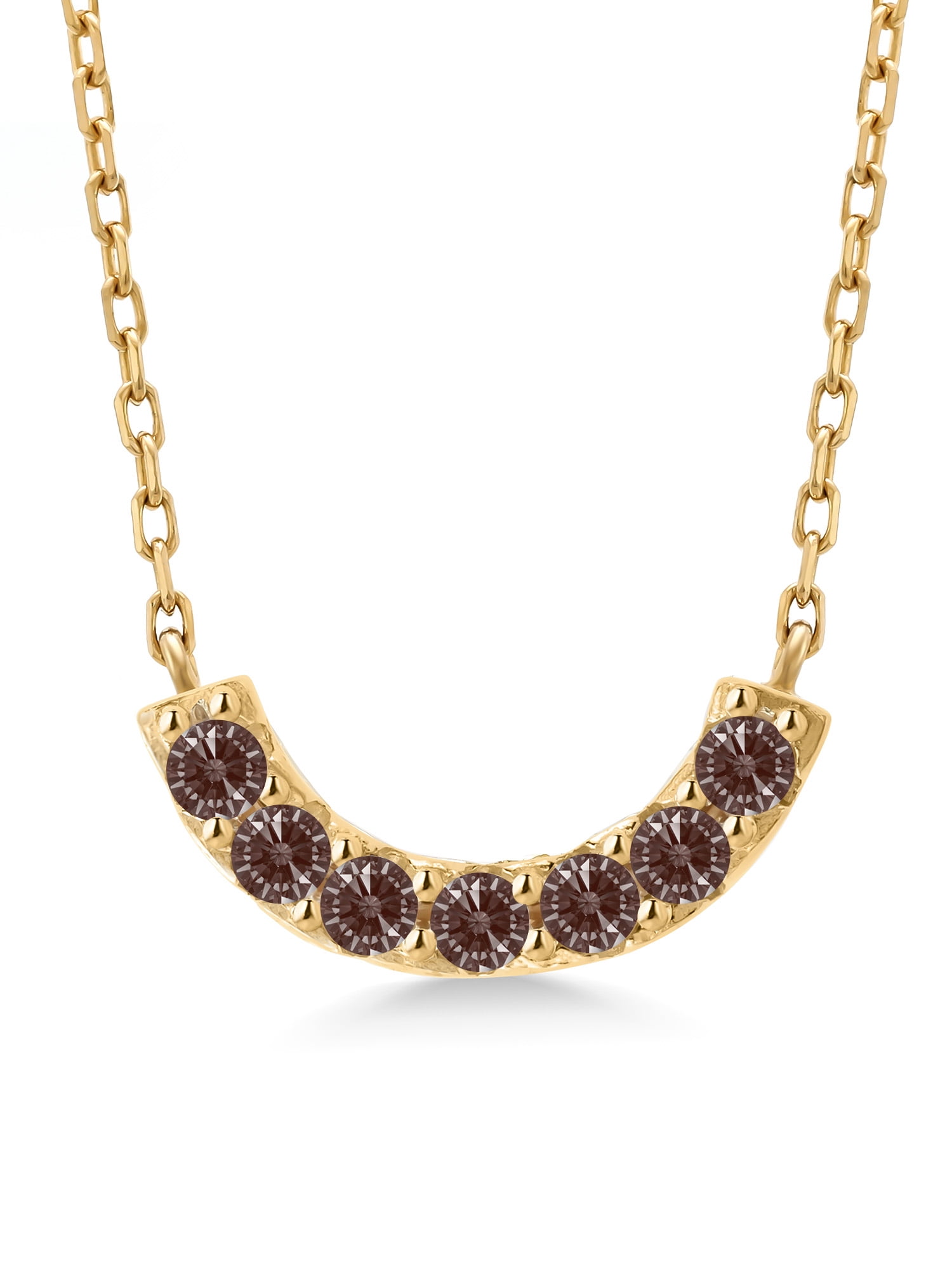 Gem Stone King Half Circle Curved Bar Moon Fancy Brown Zirconia ...