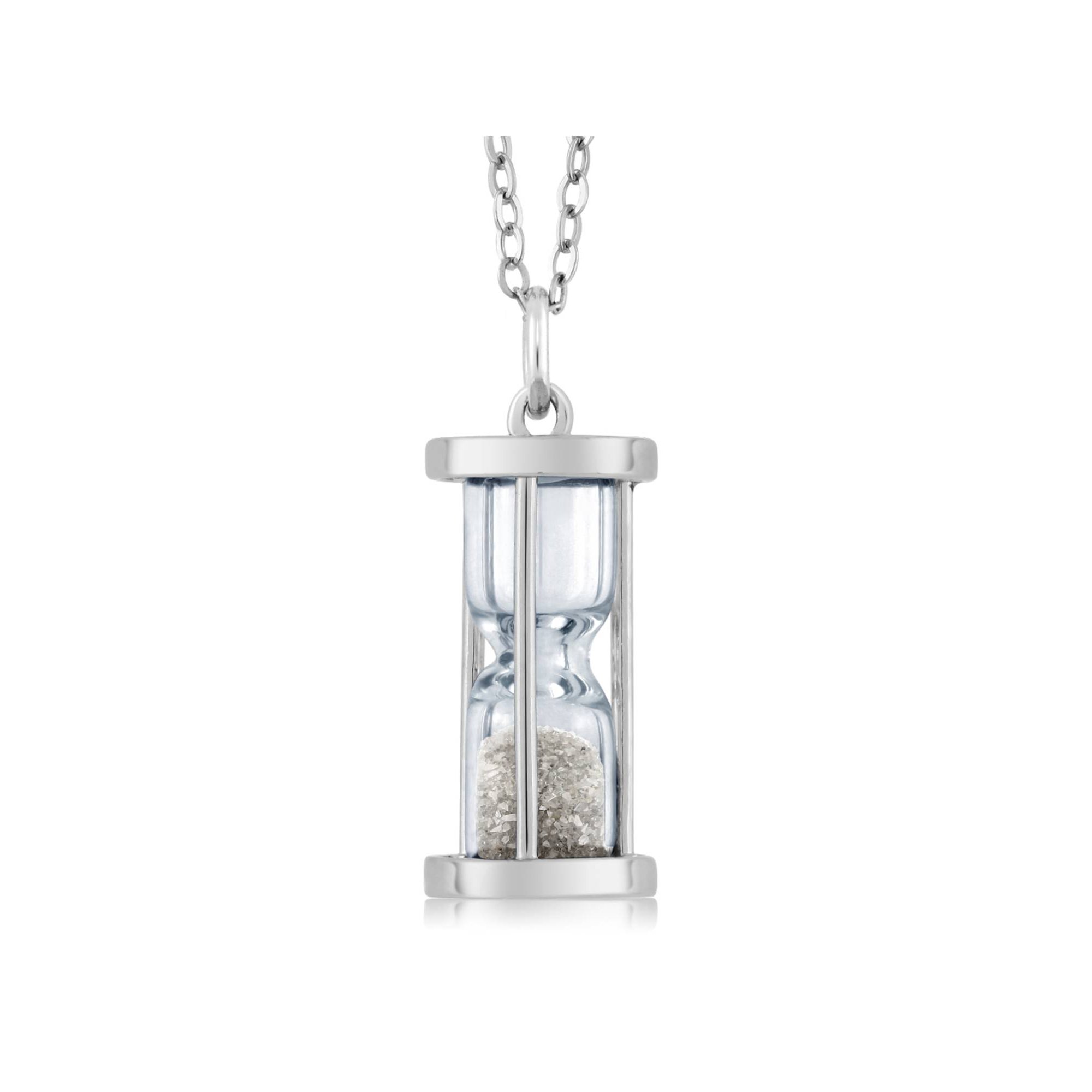 Diamond Dust Hourglass Pendant With