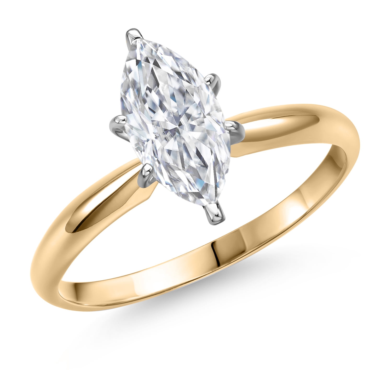 Gem Stone King Two Tone 14K Yellow and White Gold IGI Certified Lab ...