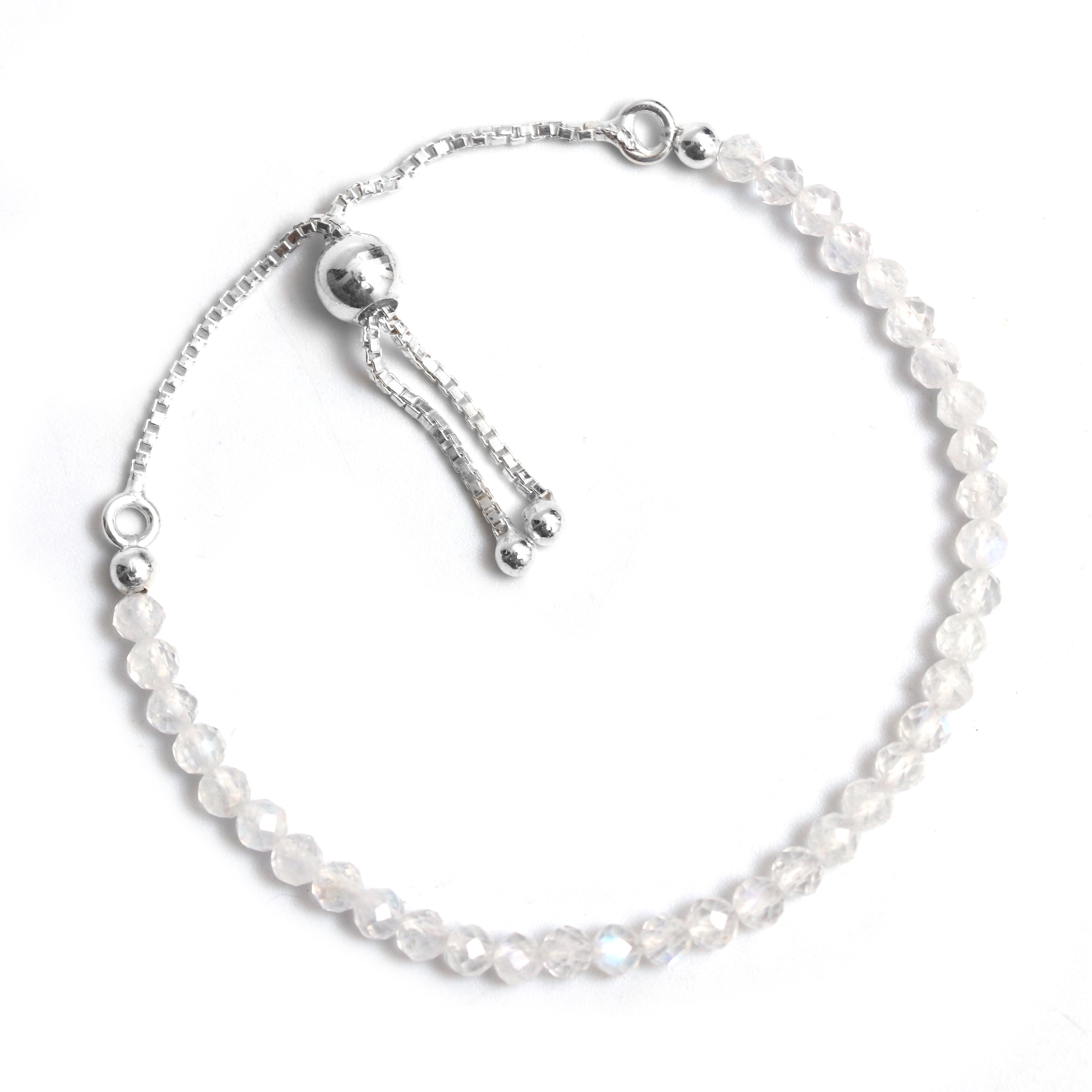 GemInspire Natural Moonstone Bolo Bracelet in Sterling Silver with ...