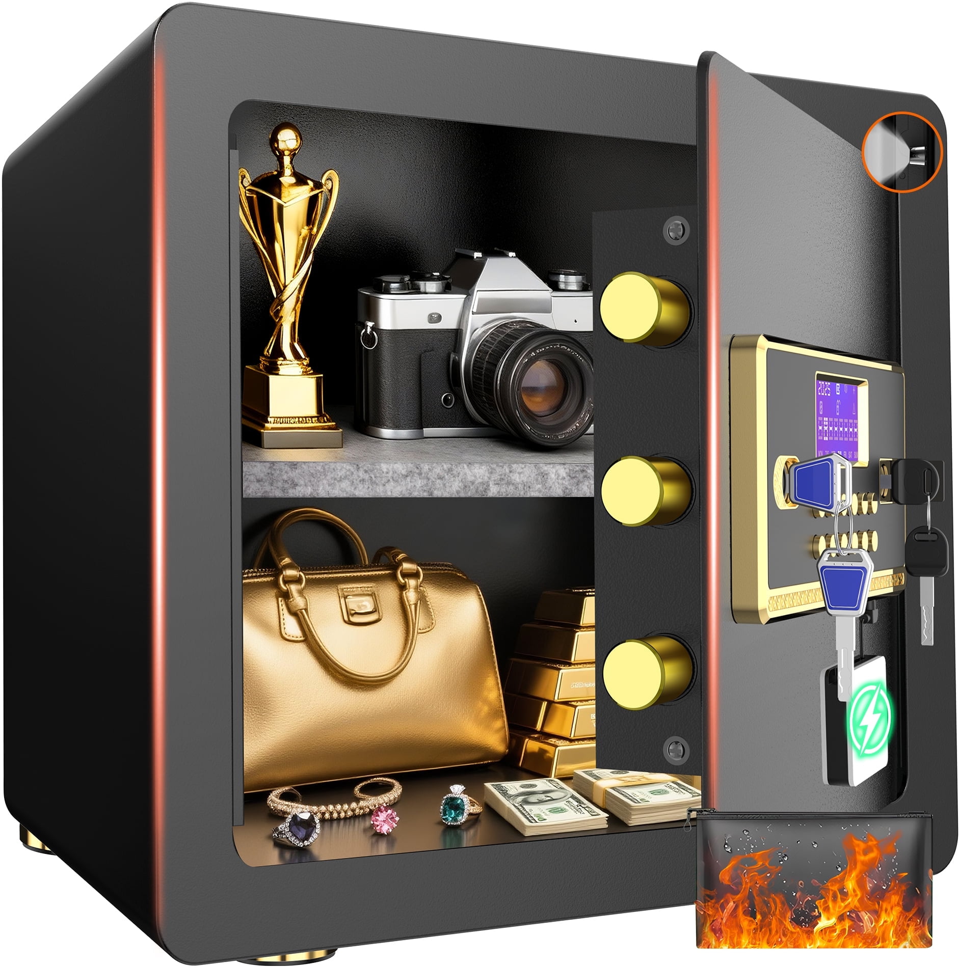 Gemaisil 2.5 Cuft Safe Box with Digital Keypad, Security Safe with ...