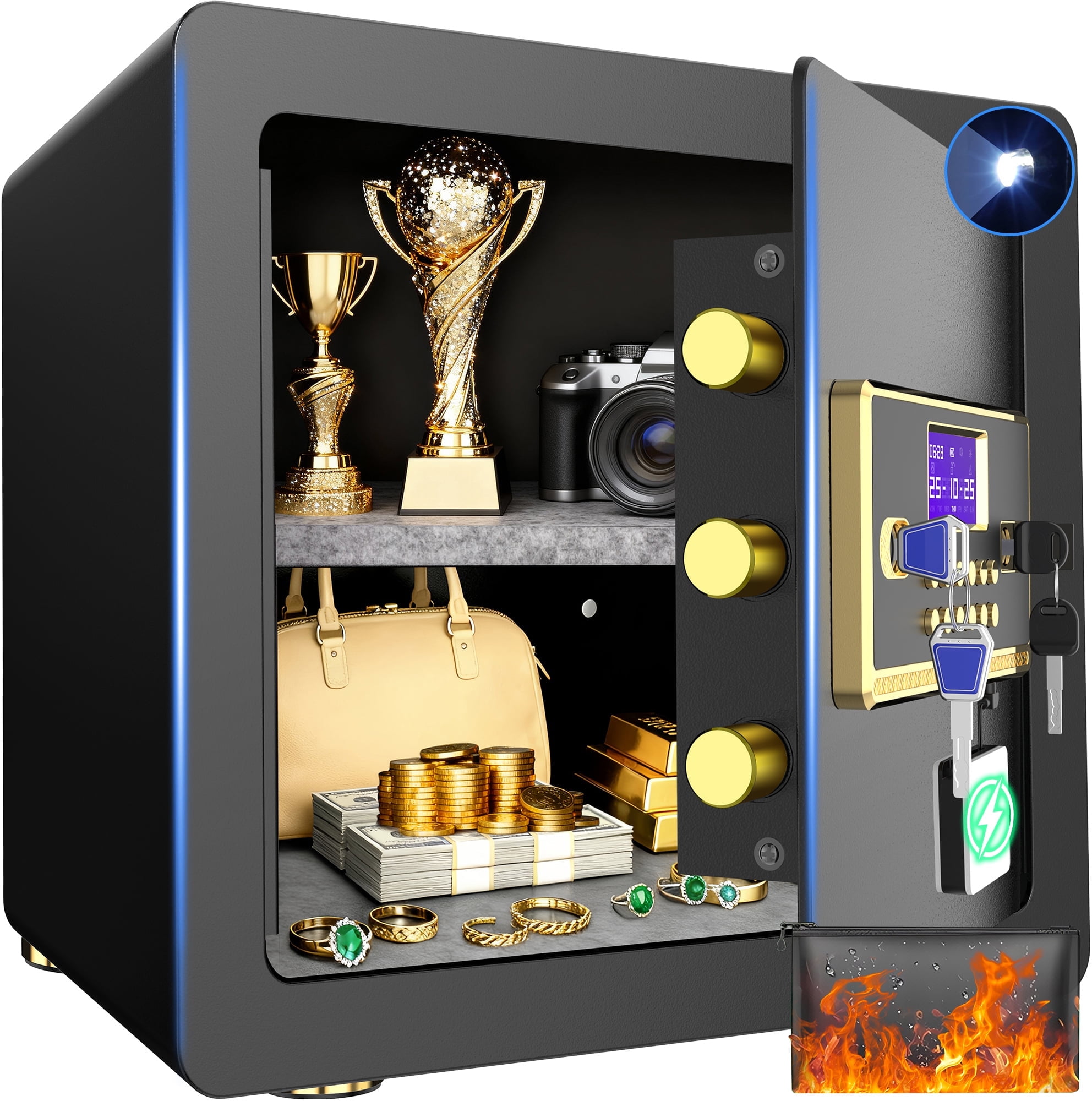 Gemaisil 2.5 Cuft Safe Box for Home, Electronic Safe with Digital ...