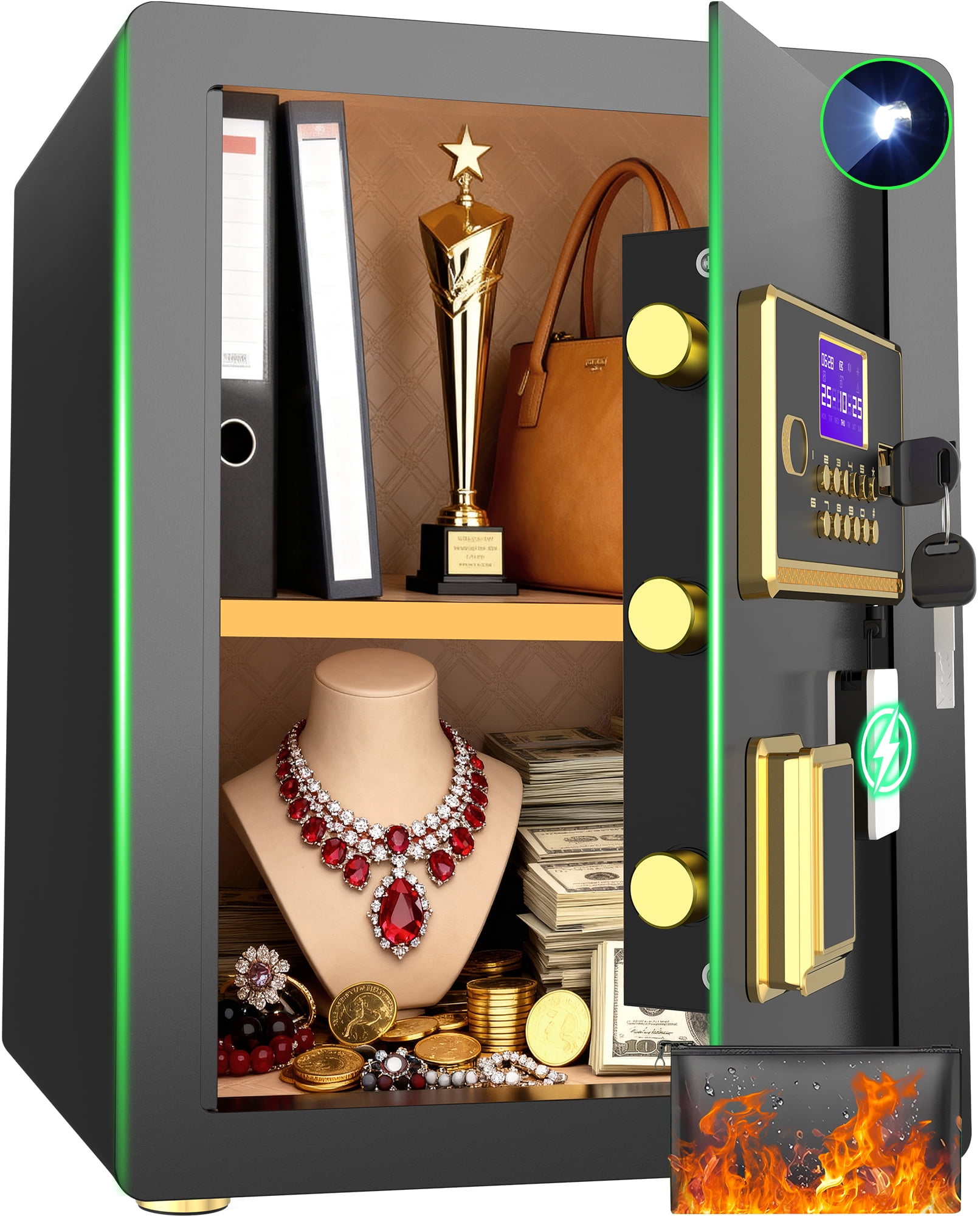 Gemaisil 3.0 Cuft Safe Box with Digital Keypad, Security Safe with ...