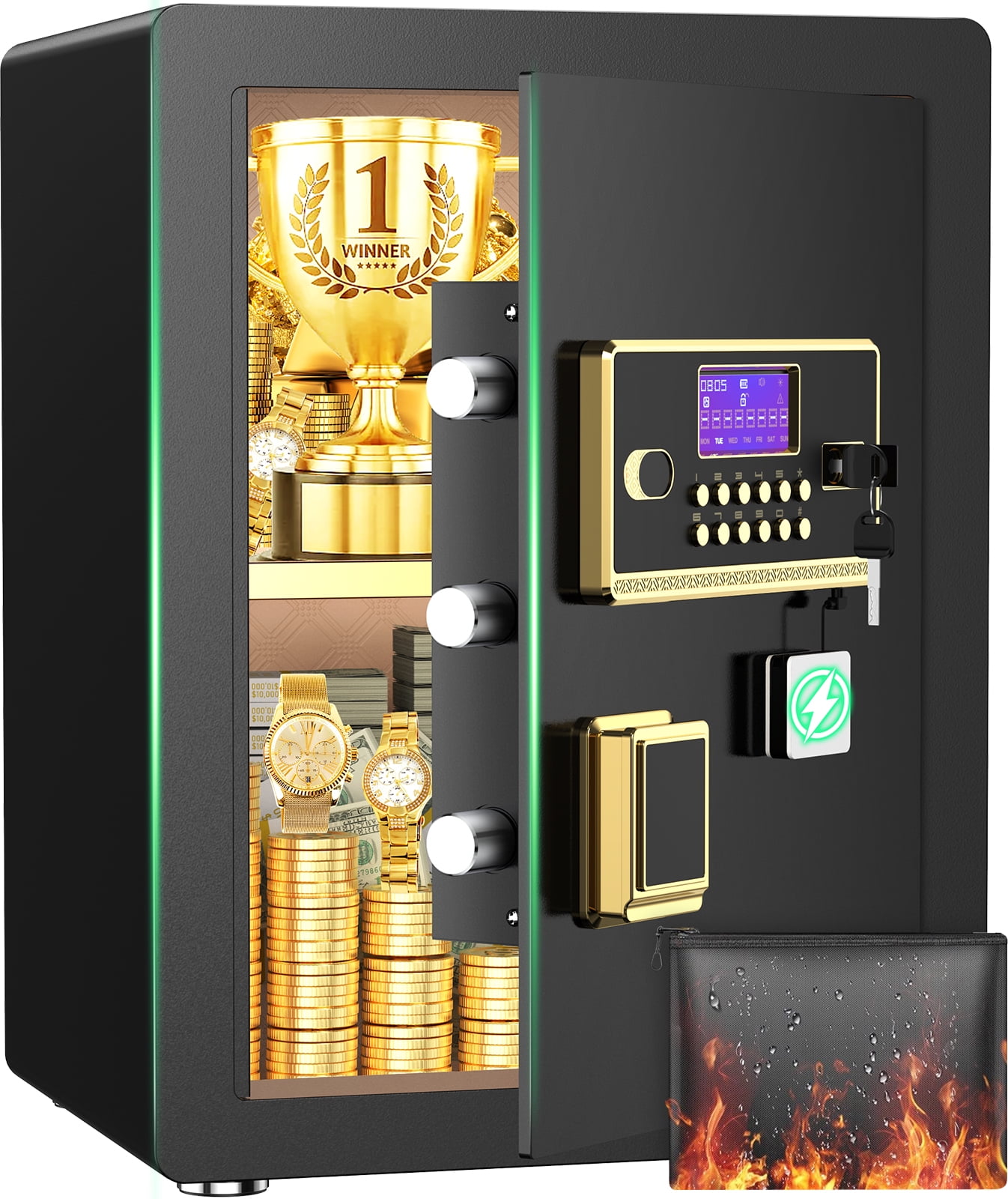 Gemaisil 4.5 Cuft Large Security Safe Box, Digital Keypad Lock, Built ...