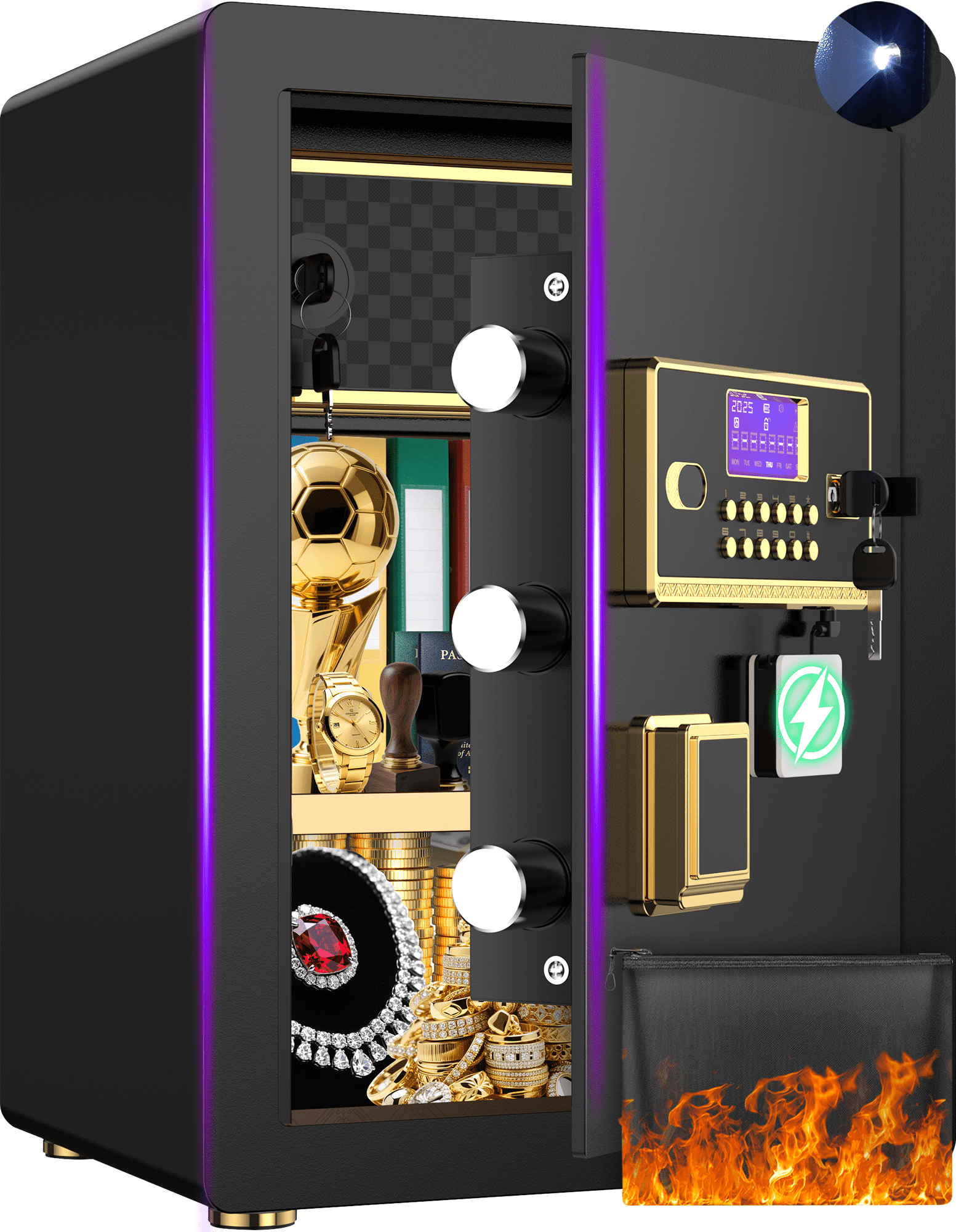 Gemaisil 5.0 Cuft Large Security Safe Box, Digital Keypad Lock, Built ...