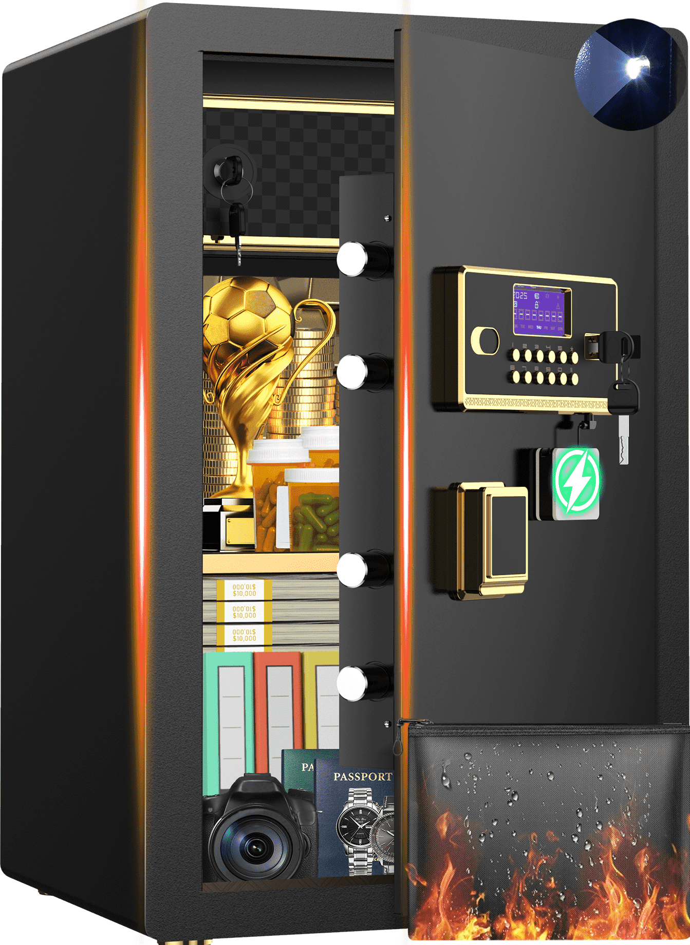 Gemaisil 5.5 Cuft Large Safe Box, Security Home Safe with Interior Safe ...