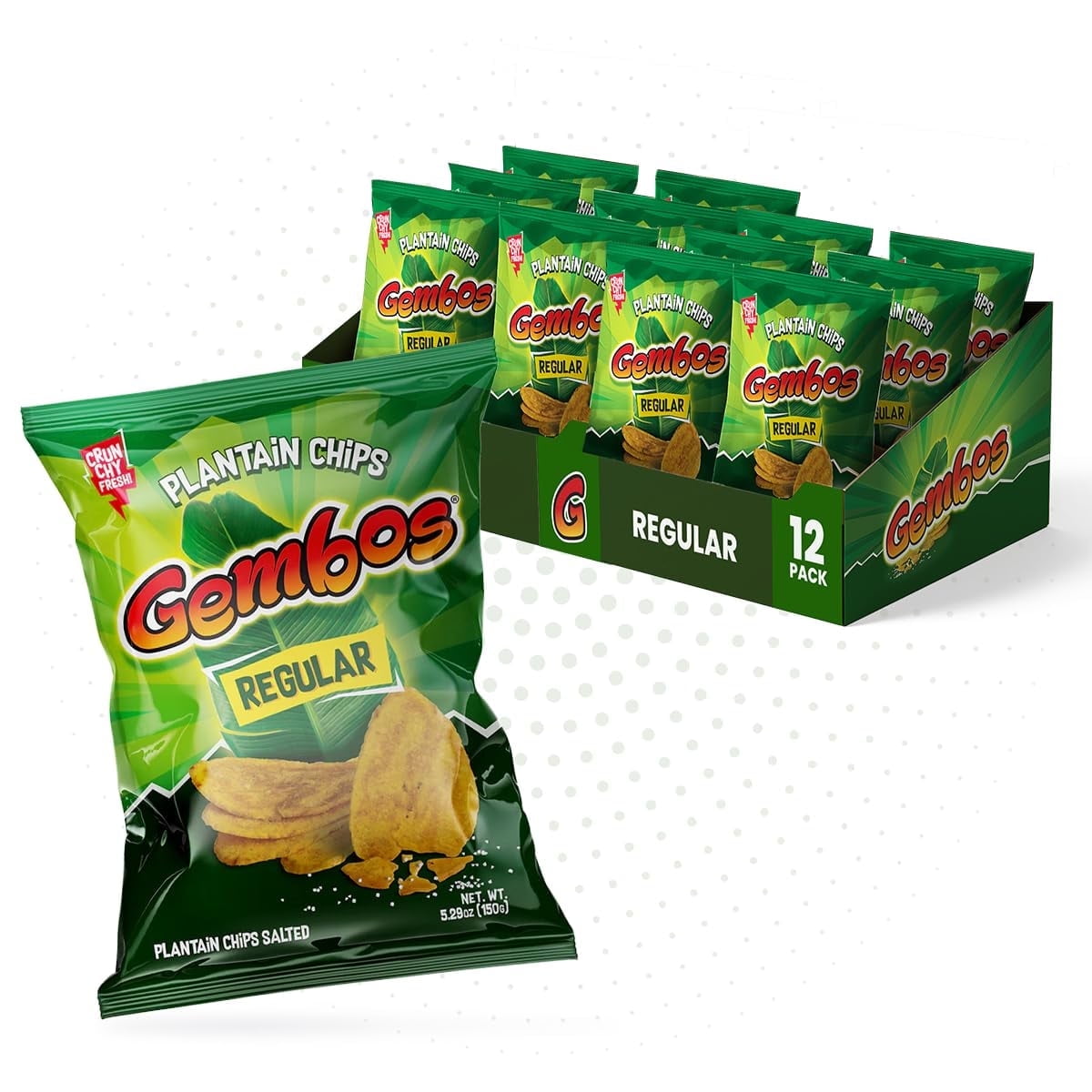 Gembos Original Plantain Chips, Salty Snack, 5.29 oz, 12 Pack - Walmart.com