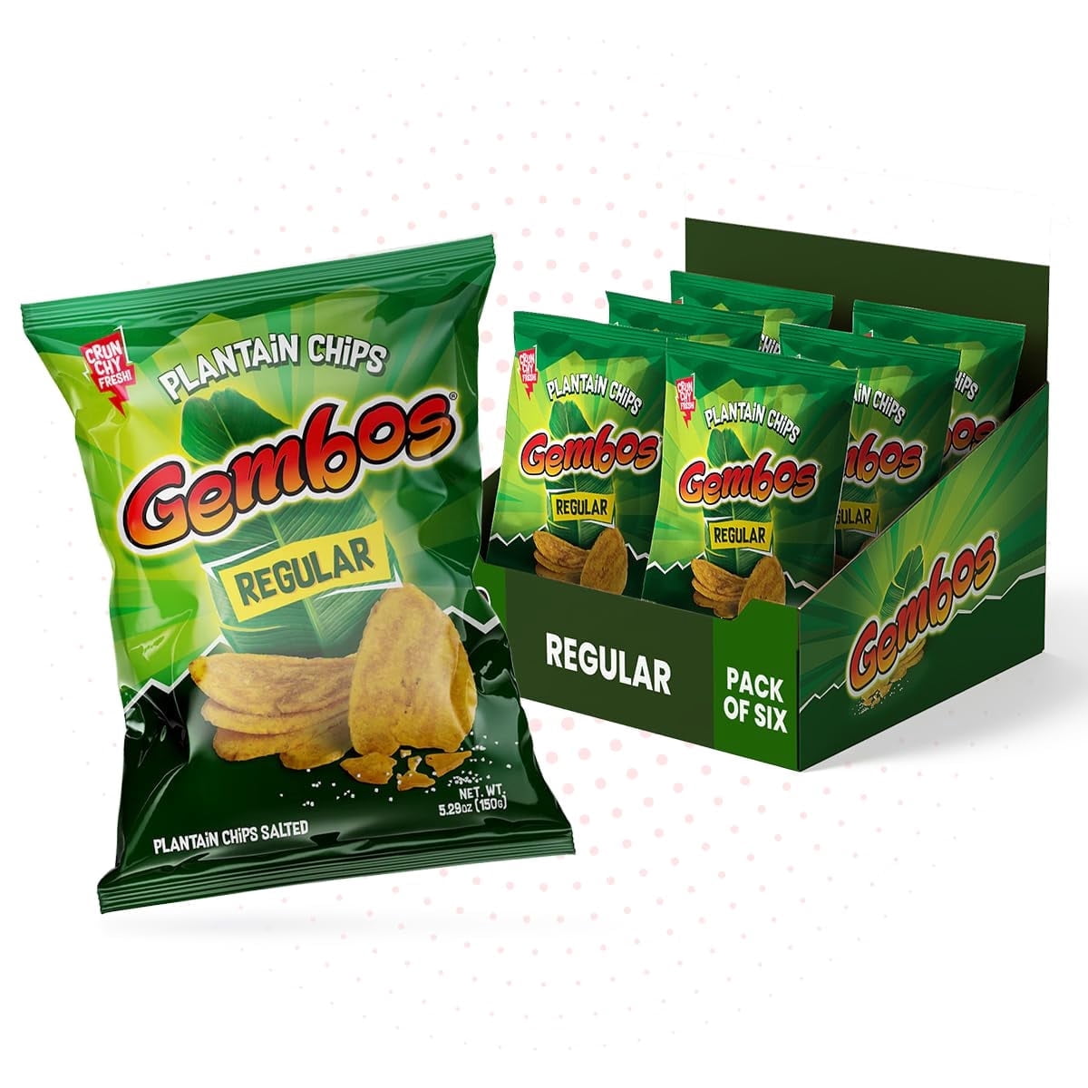 Gembos Original Plantain Chips, Salty Snack, 5.29 oz, 6 Pack - Walmart.com