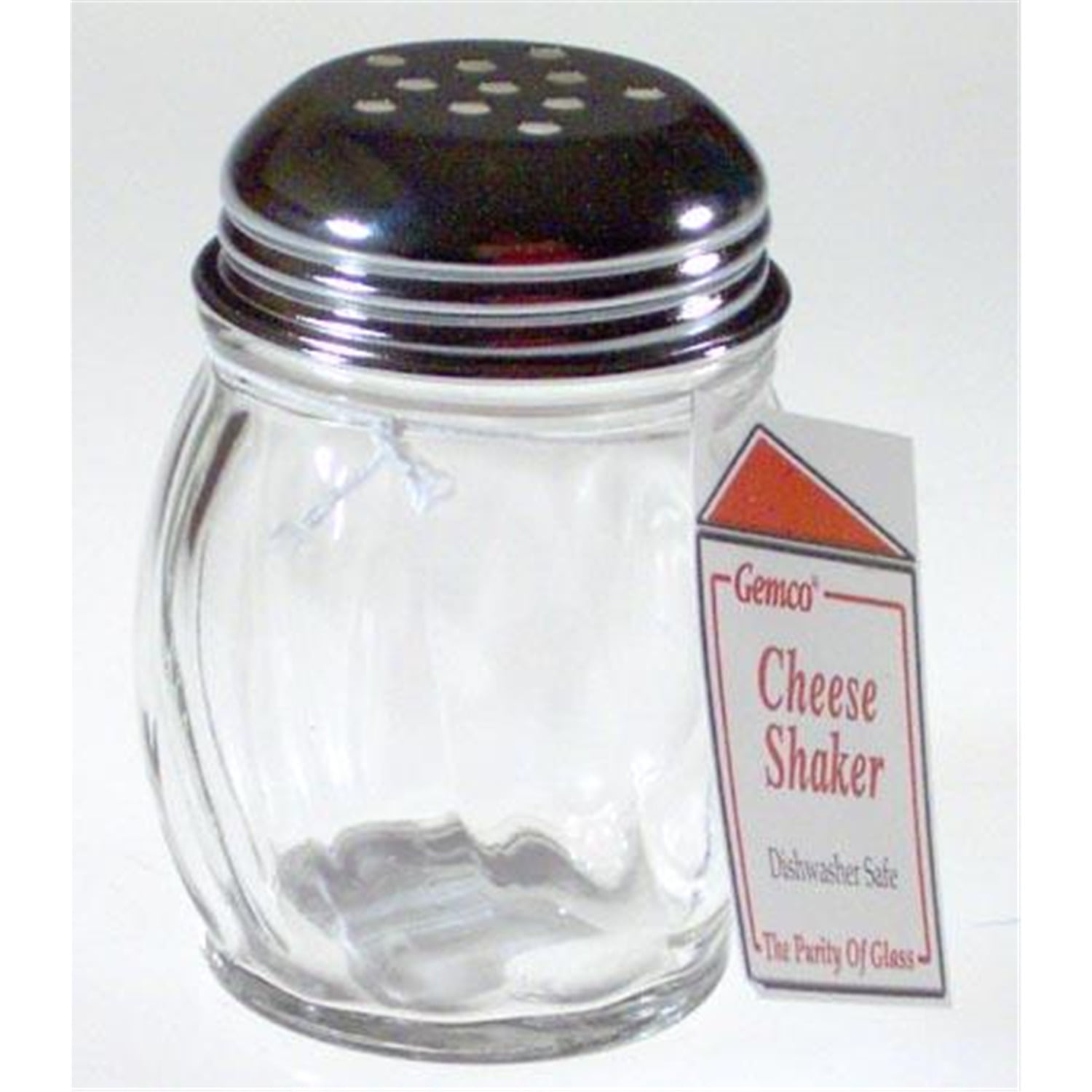 Gemco Clear/Silver Glass/Stainless Steel Cheese Shaker 5 oz - Walmart.com