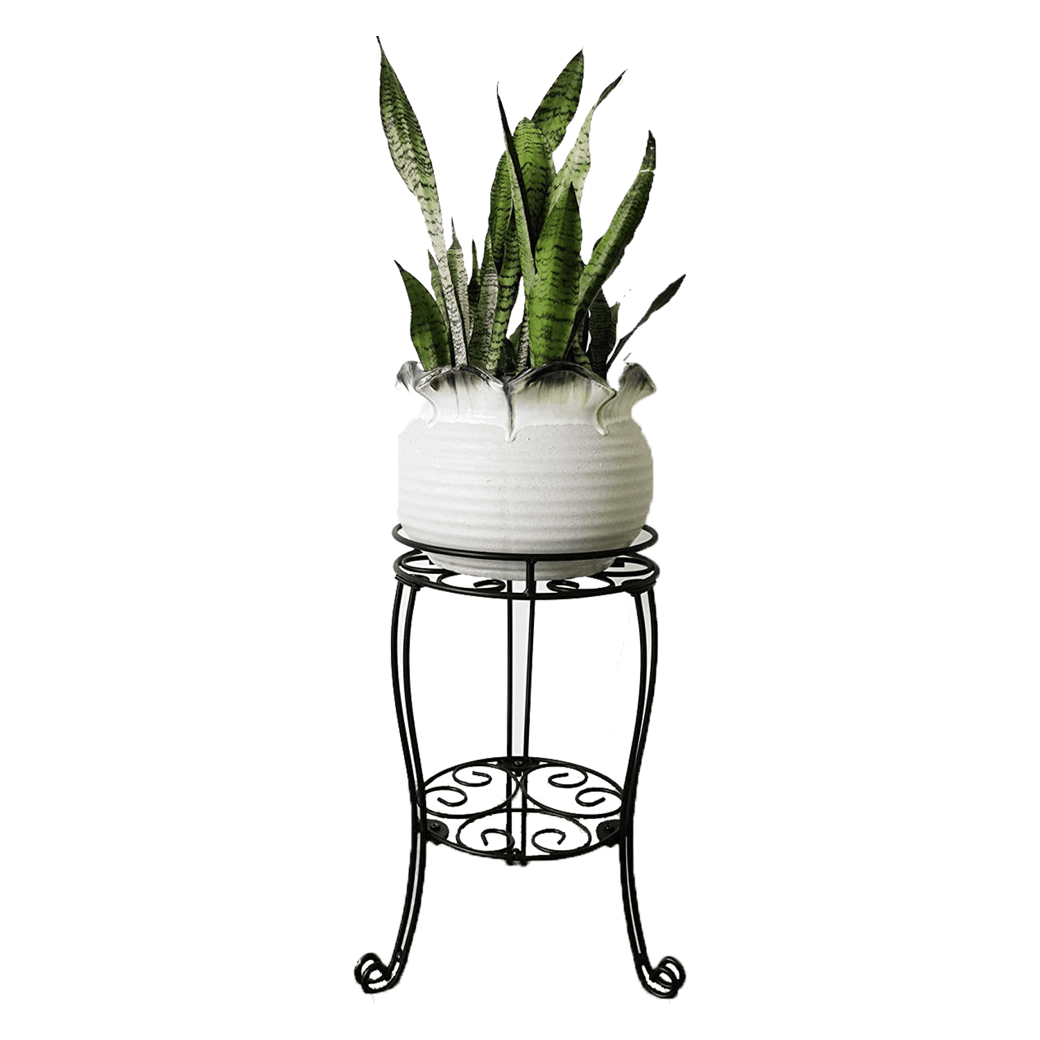 Gemdeck 2 Tier Metal Plant Stand Black Flower Pot Rack Holder Modern ...
