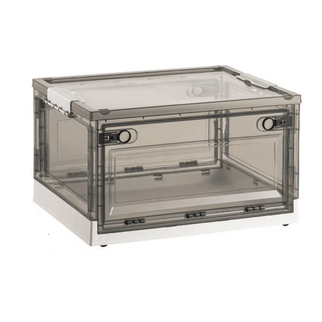 Gemdeck Strong Big Tough Plastic 56L Foldable Storage Box with Lids, Wheels & Stackable Design ...