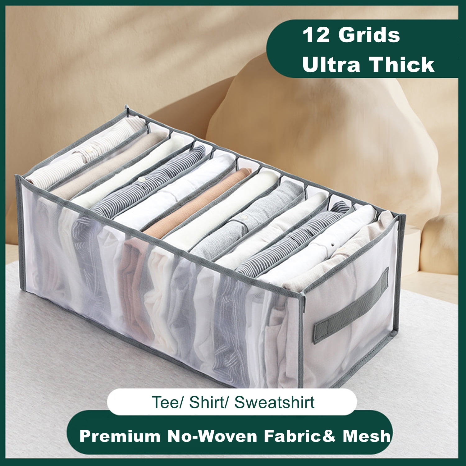 Gemdeck Clothes Drawer Organizers Mesh Drawer Divider with Handle, 12 ...