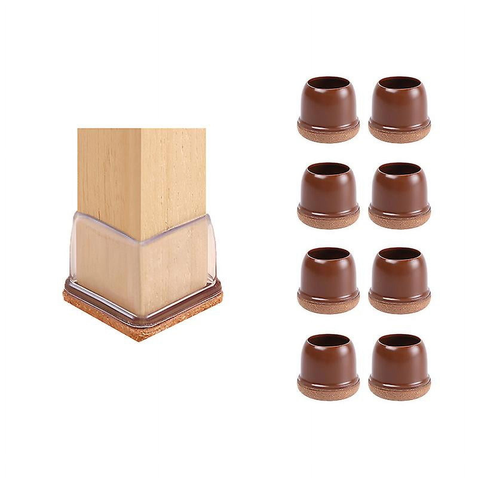 Gemdeck Rubber Chair Leg Caps Round Floor Protectors with Felt Pads, 8 ...