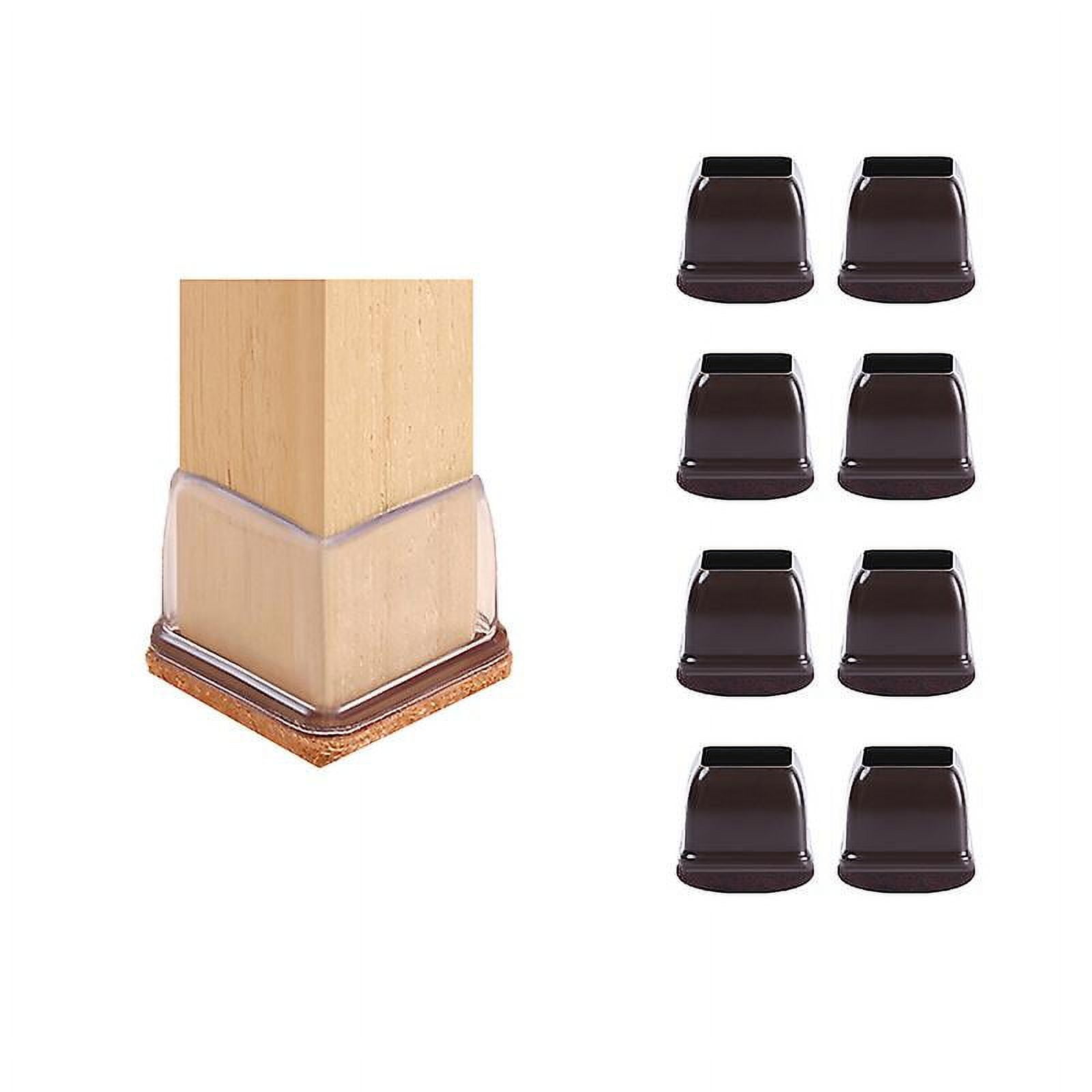 Gemdeck Rubber Chair Leg Caps Square Floor Protectors with Felt Pads, 8 ...
