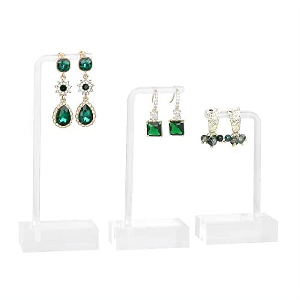 GemeShou 3pcs Acrylic Earring Display Stand Clear Lucite Jewelry Retail ...