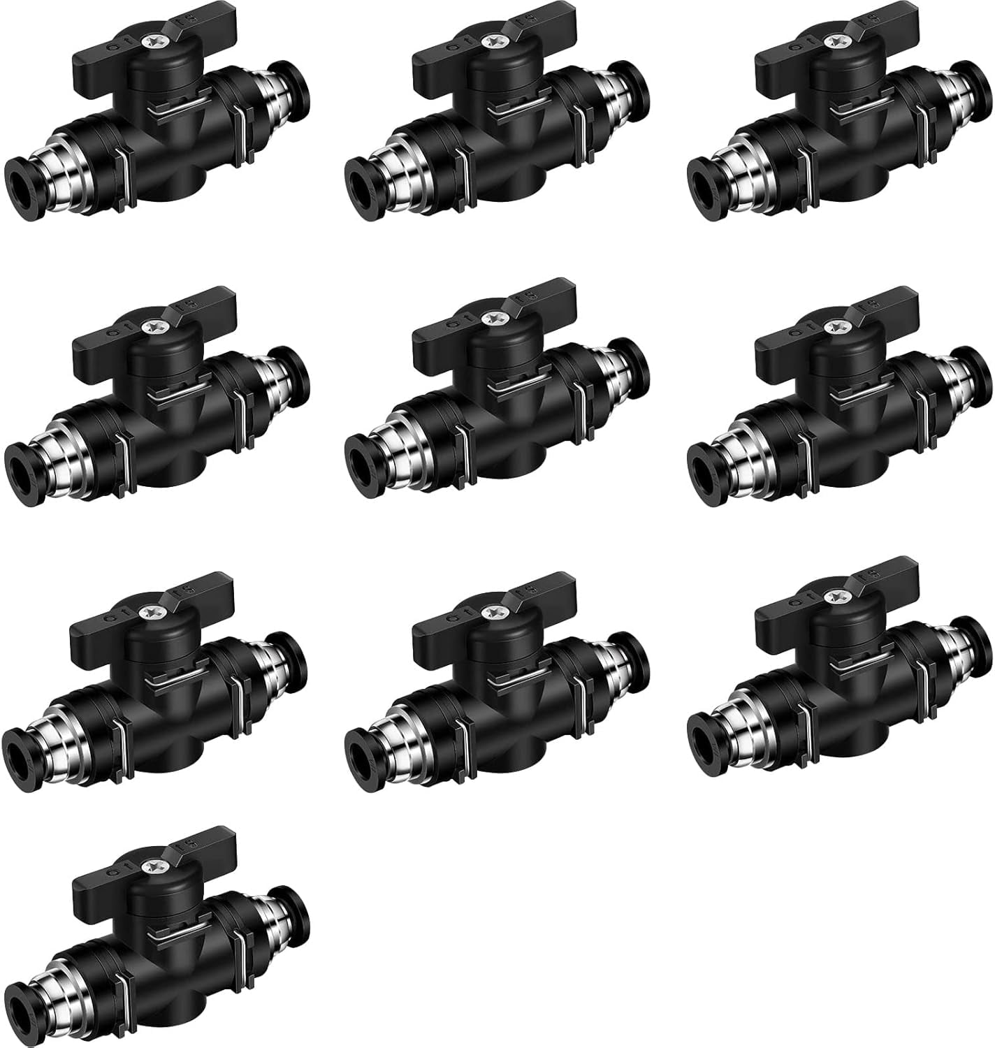 Gemegraclee 10 Pieces Pneumatic Ball Valve, Push to Connect Fittings ...