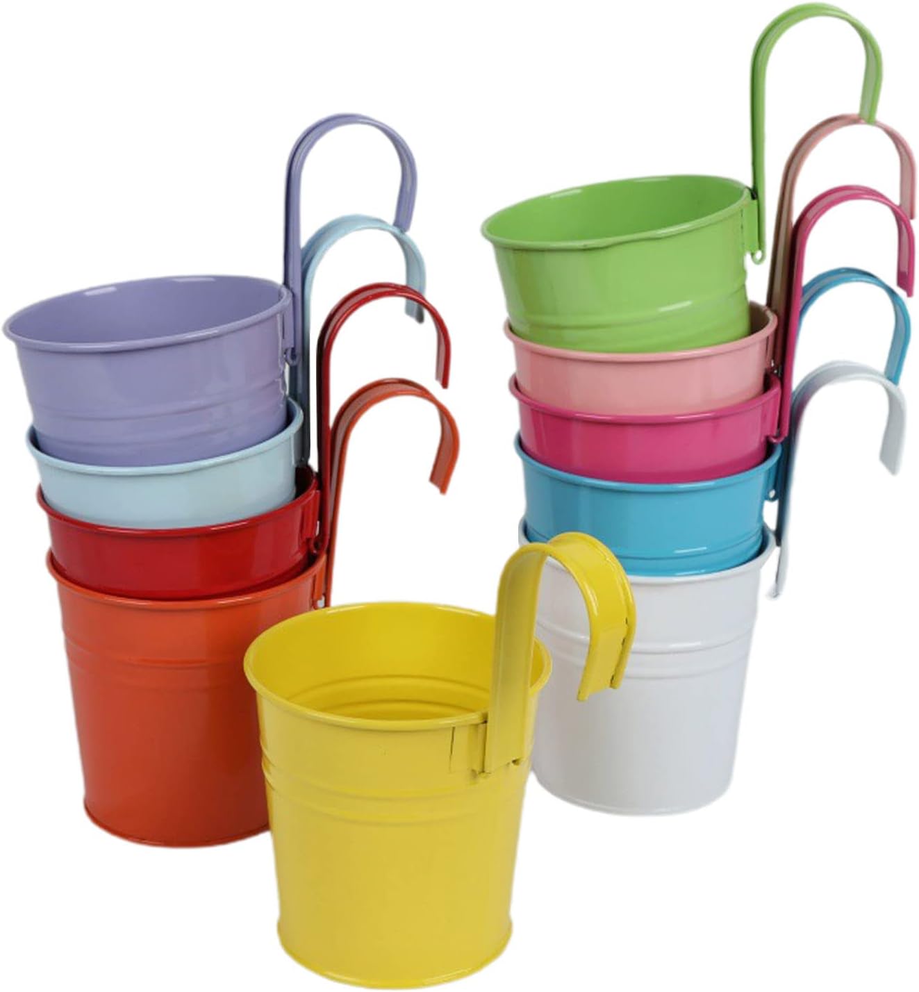 Wewean 10pcs Hanging Iron Round Mouth Small Plant Organization Pot for Fruit Vegetable Planting ...