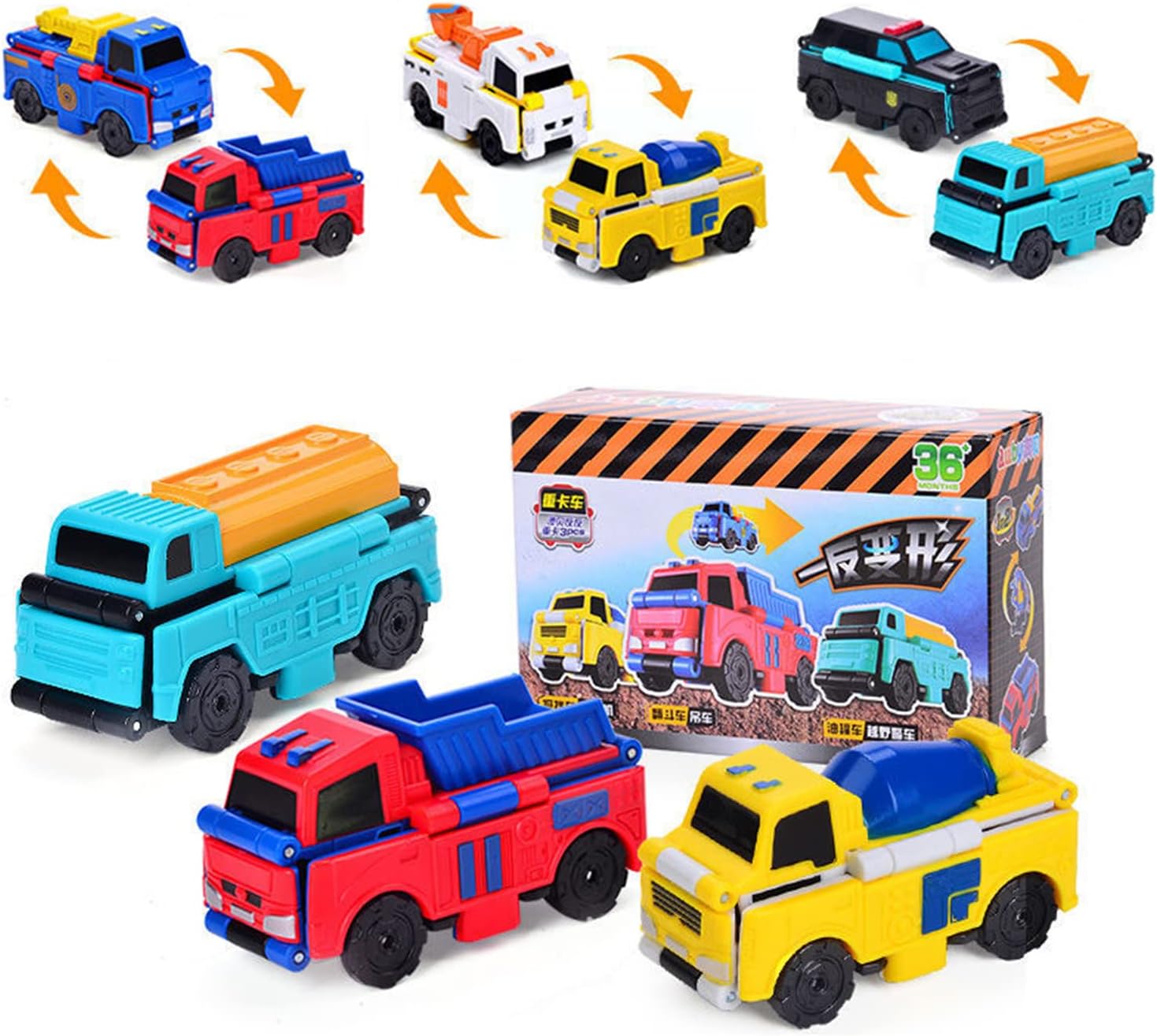 Gemegraclee 2022 Anti-Reverse Car Toy Set, 2-in-1 Flip Transformation ...