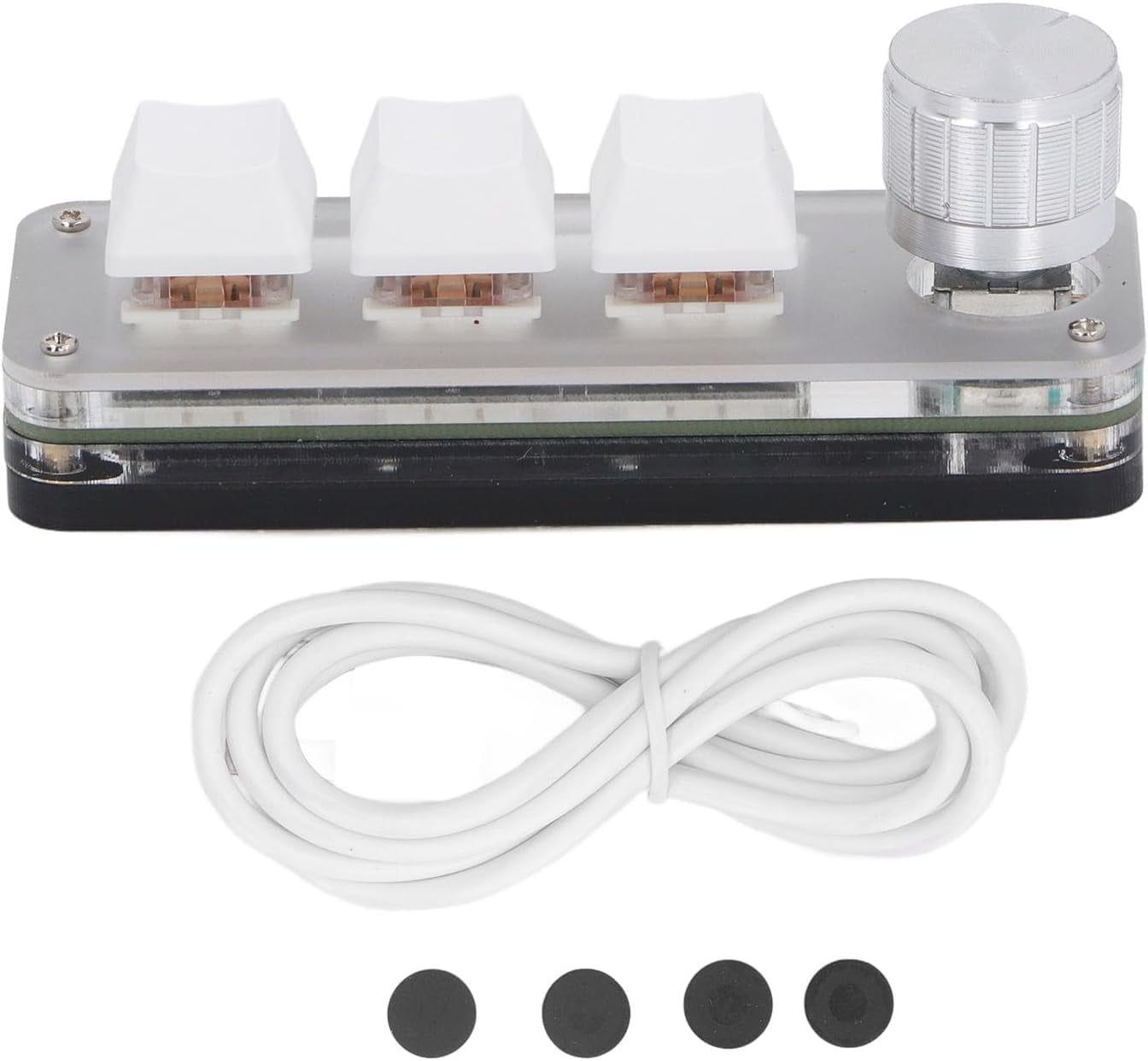 Gemegraclee 3 Key Mini Keypad, RGB Macro Gaming Keypad with USB Data ...