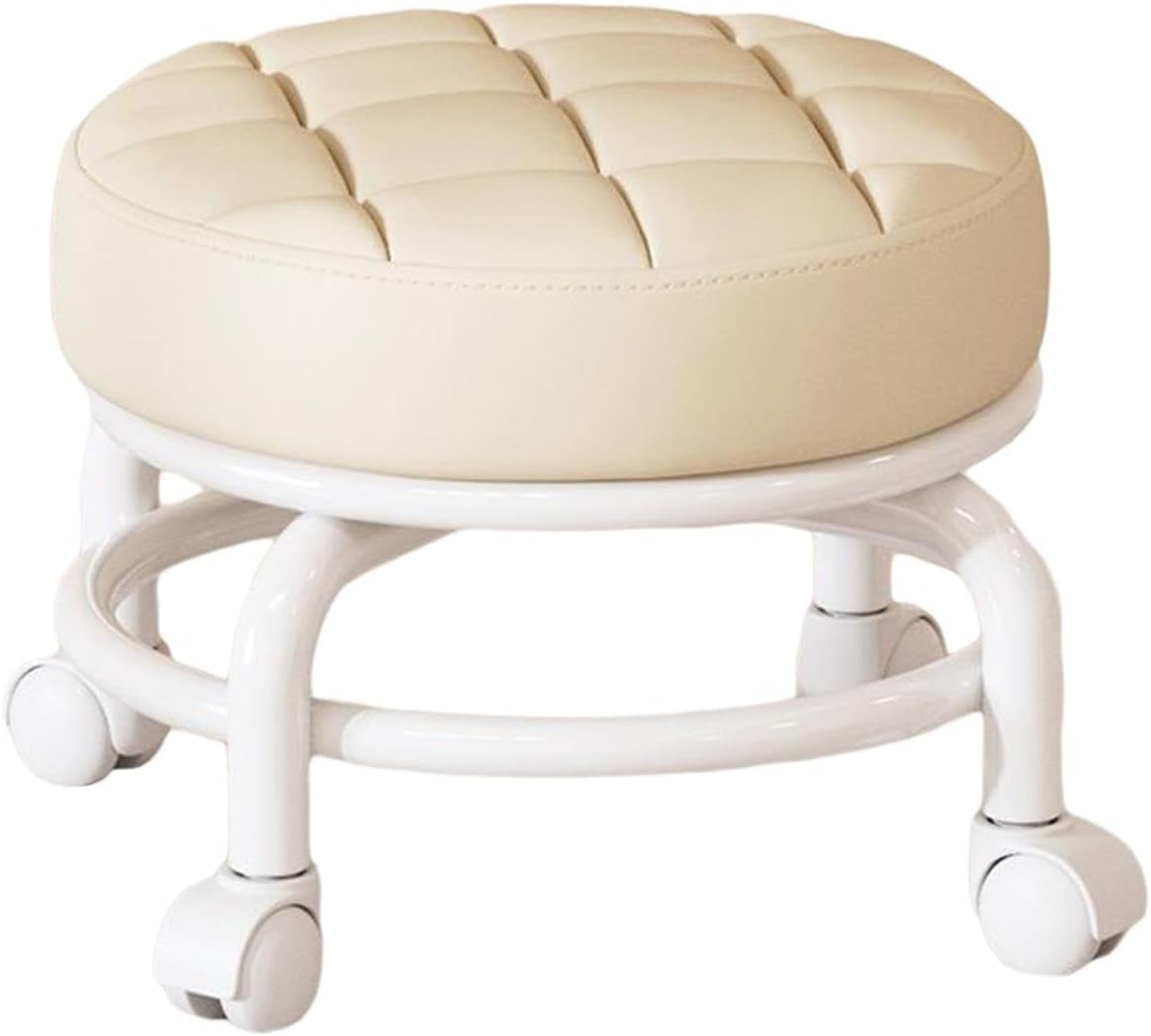 Gemegraclee 360° Rotating Roller Stool Pulley Wheels Stool Swivel Chair ...