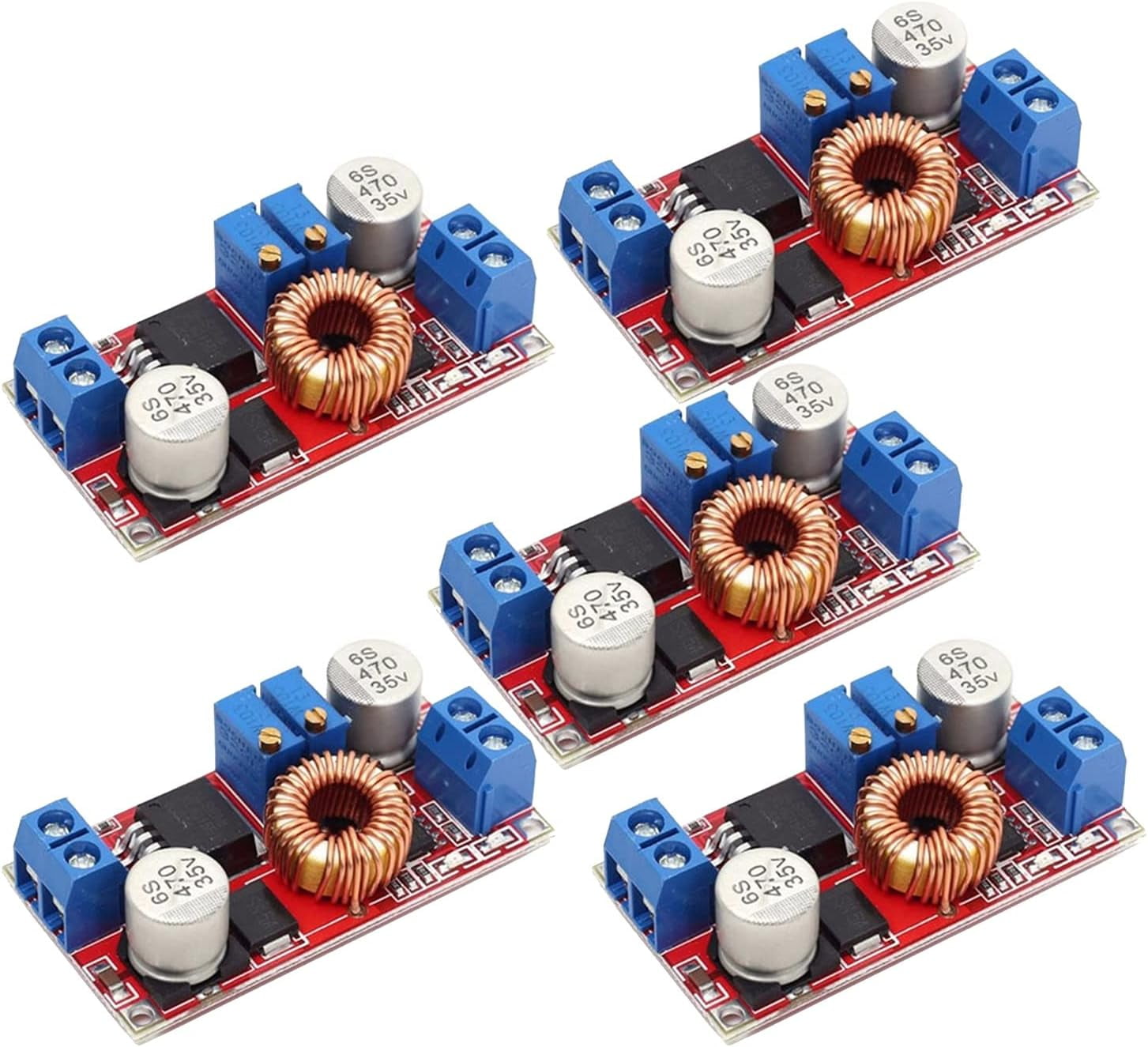 Wewean 5 Pieces 5V-32V to 0.8V-30V 5A Li-Lion Lithium Battery Charger ...