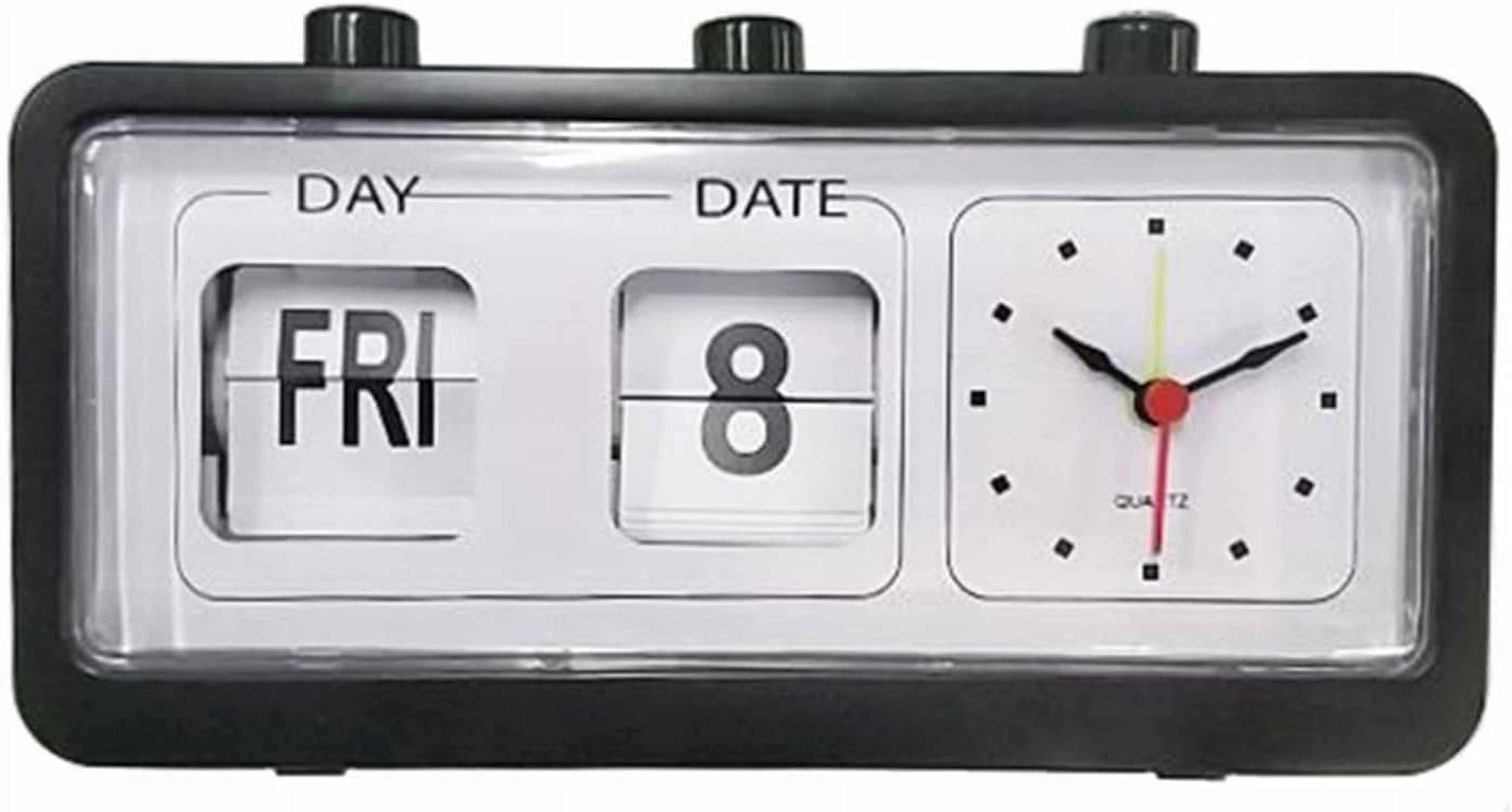 Wewean Alarm Clock Desk Table Alarm Clock Manual Jump Calendar Desktop ...