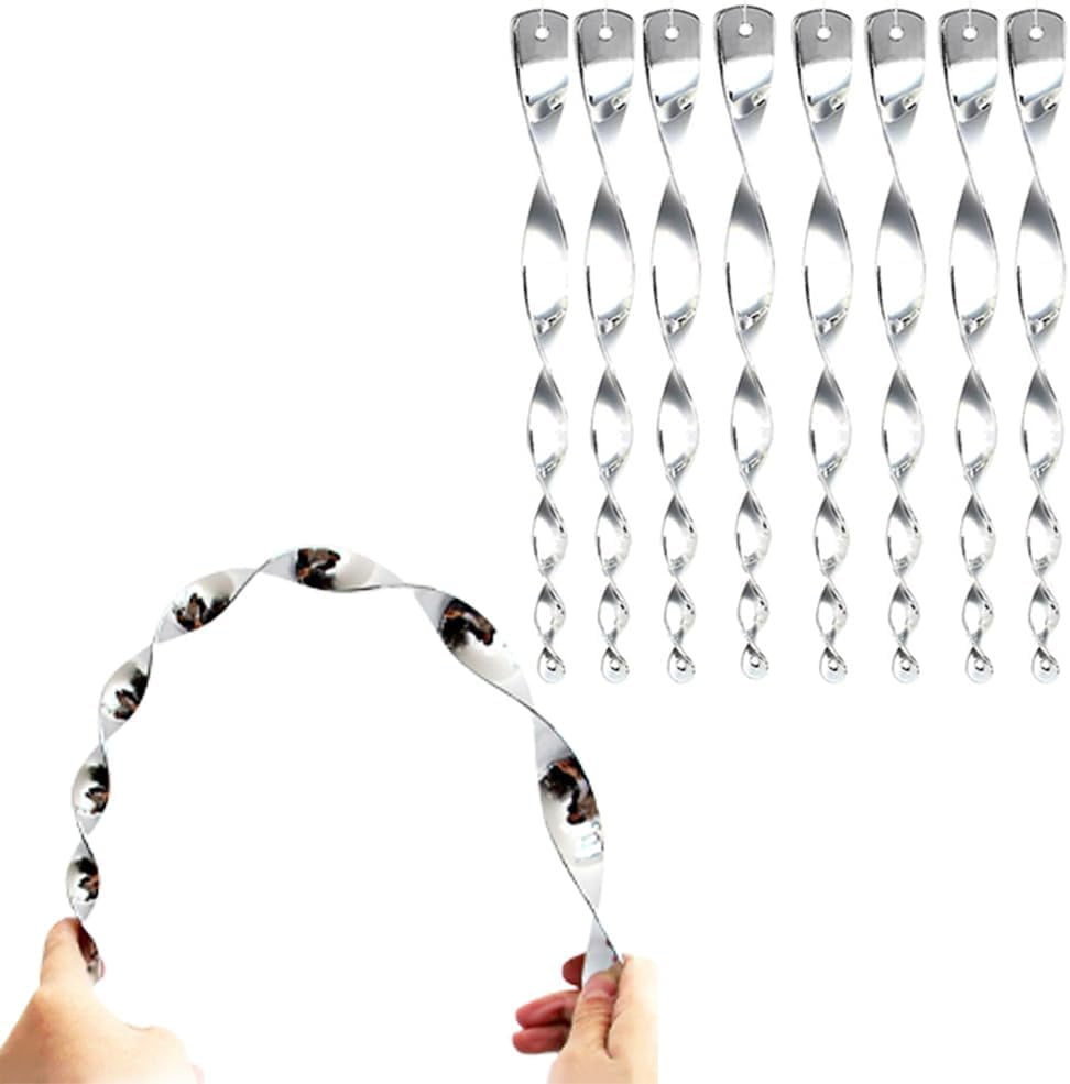 Gemegraclee Bird Repeller Rotating Rod, Silver Spiral Bird Repellent ...